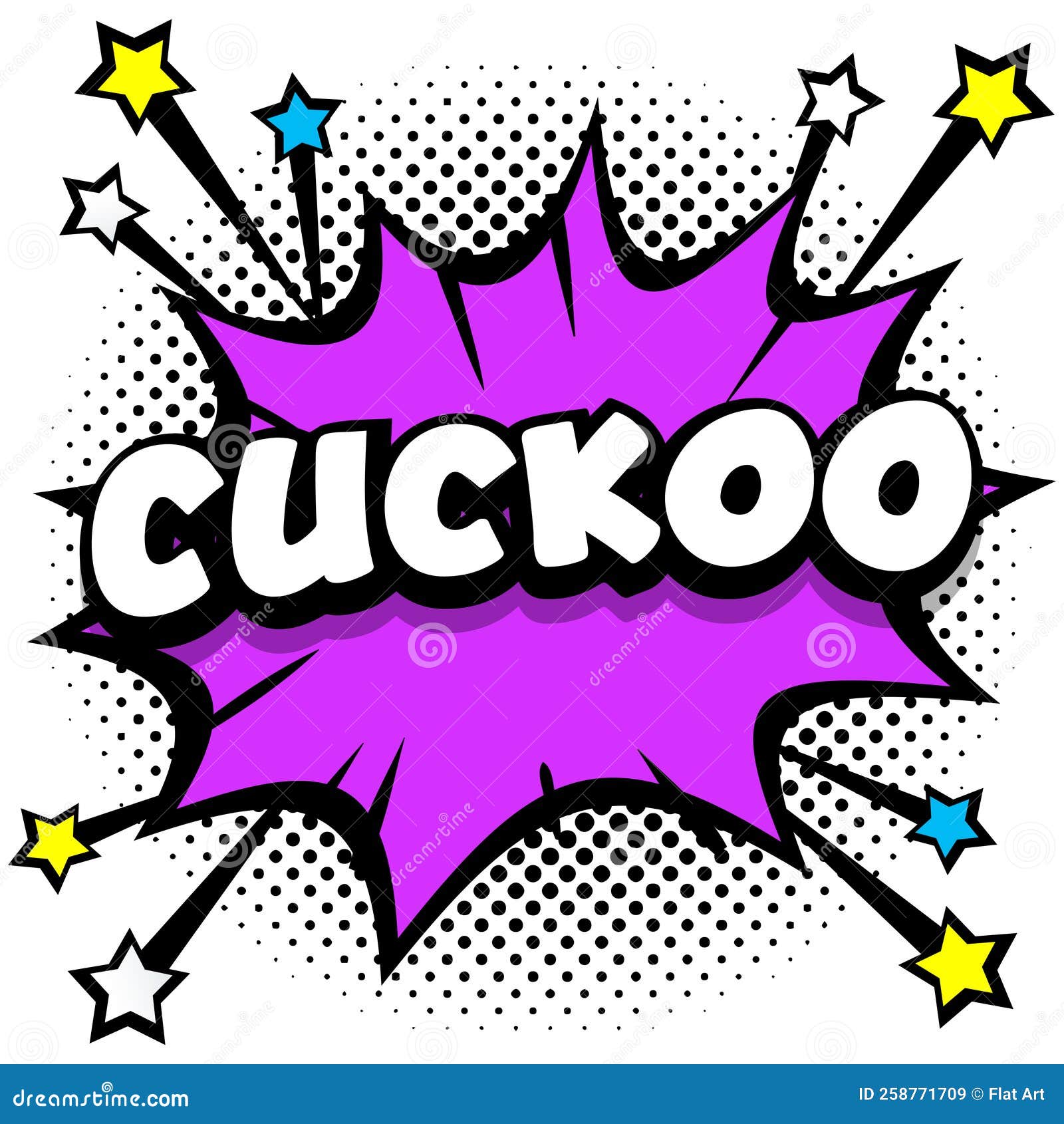 Cuckoo Pop Art Comic Speech Bubbles Book Sound Effects Stock Vector ...