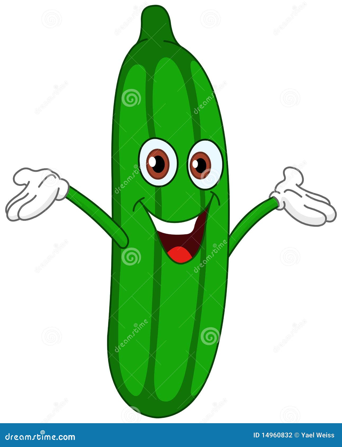 Cucumber stock vector. Illustration of isolated, happy - 14960832