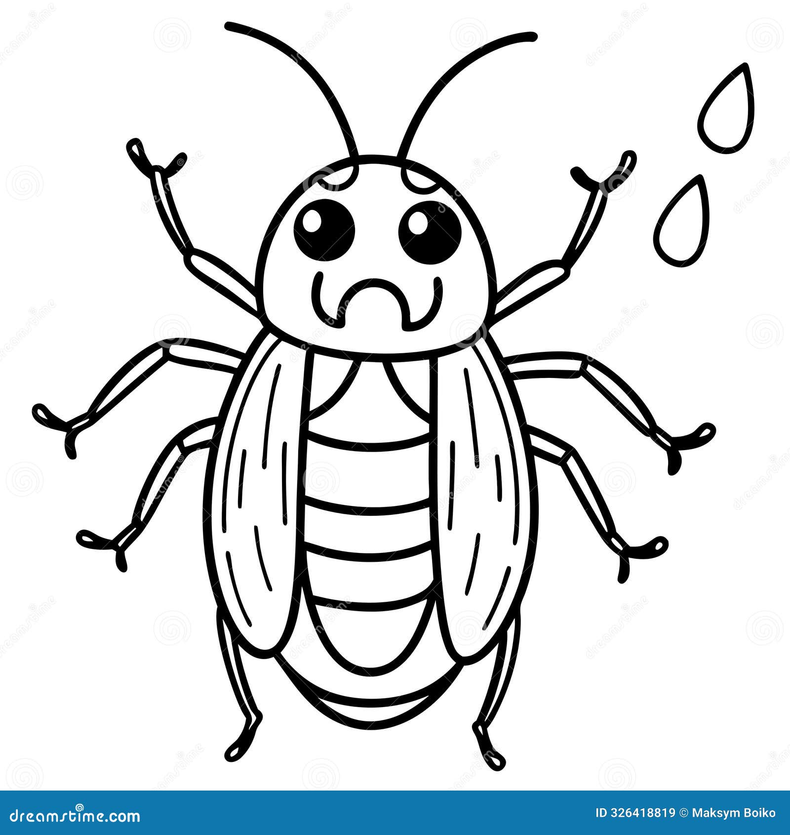 Cucumber Beetle Bug Cries Icon Vector Stock Vector - Illustration of ...