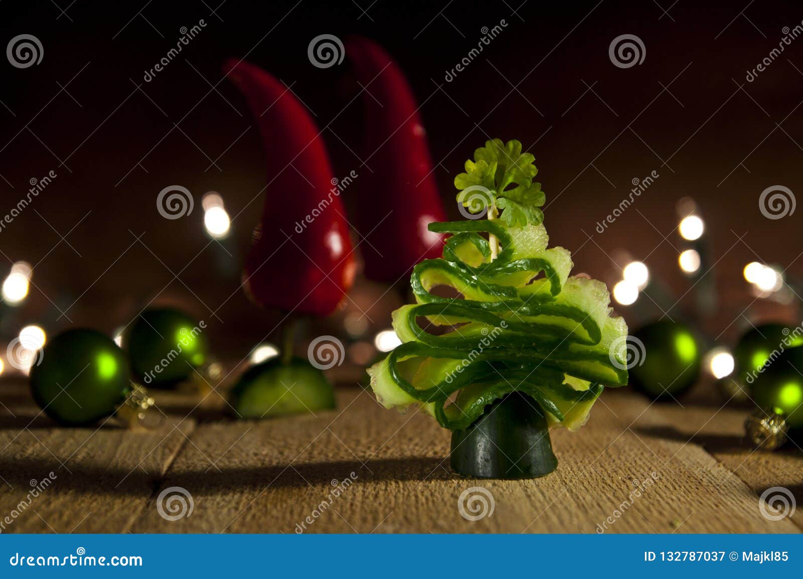 Cucumber Christmas Tree - Holiday Fresh Vegetables Concept Stock Image ...