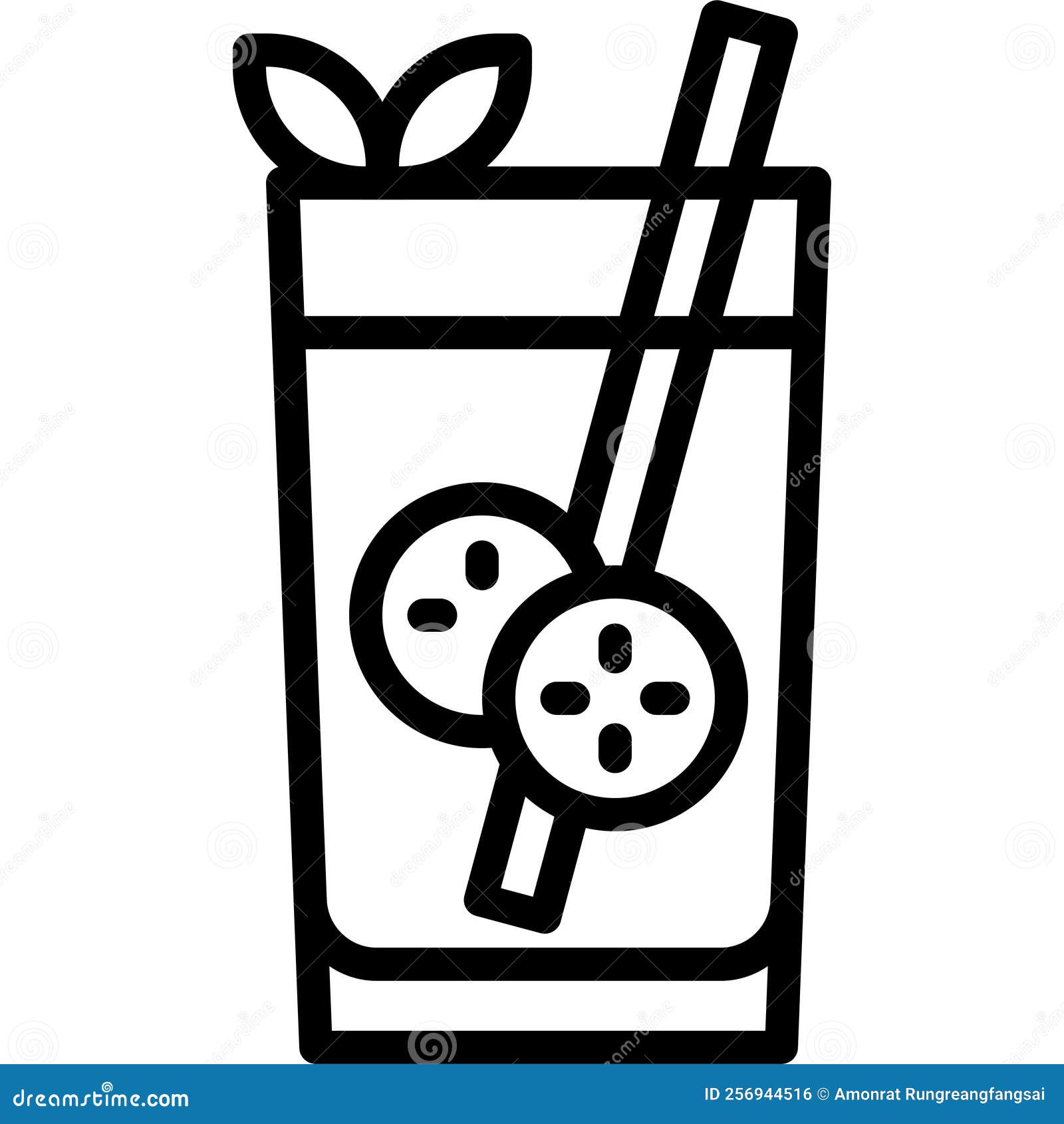 Cucumber Cooler Cocktail Icon, Alcoholic Mixed Drink Vector Stock ...