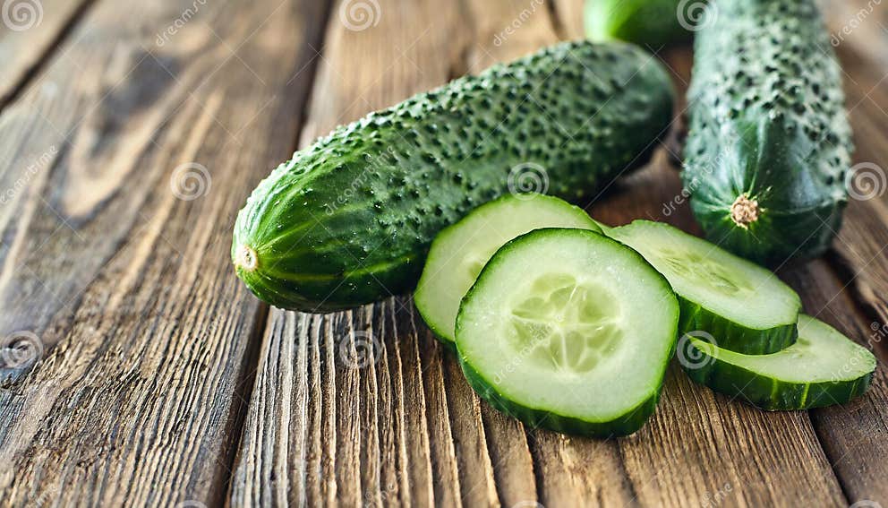 Cucumber, Copyspace on a Side Stock Illustration - Illustration of ...