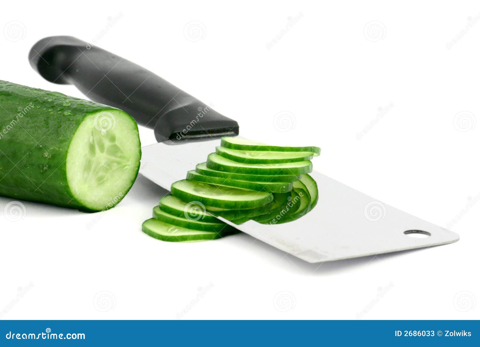 Cucumber cut stock image. Image of segment, steel, fleshy - 2686033