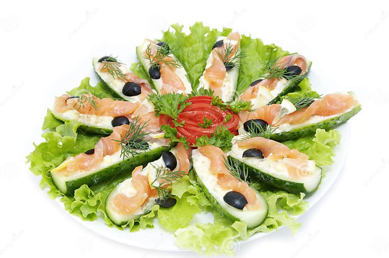 Cucumber with fish stock image. Image of peppercorn, main - 25117045