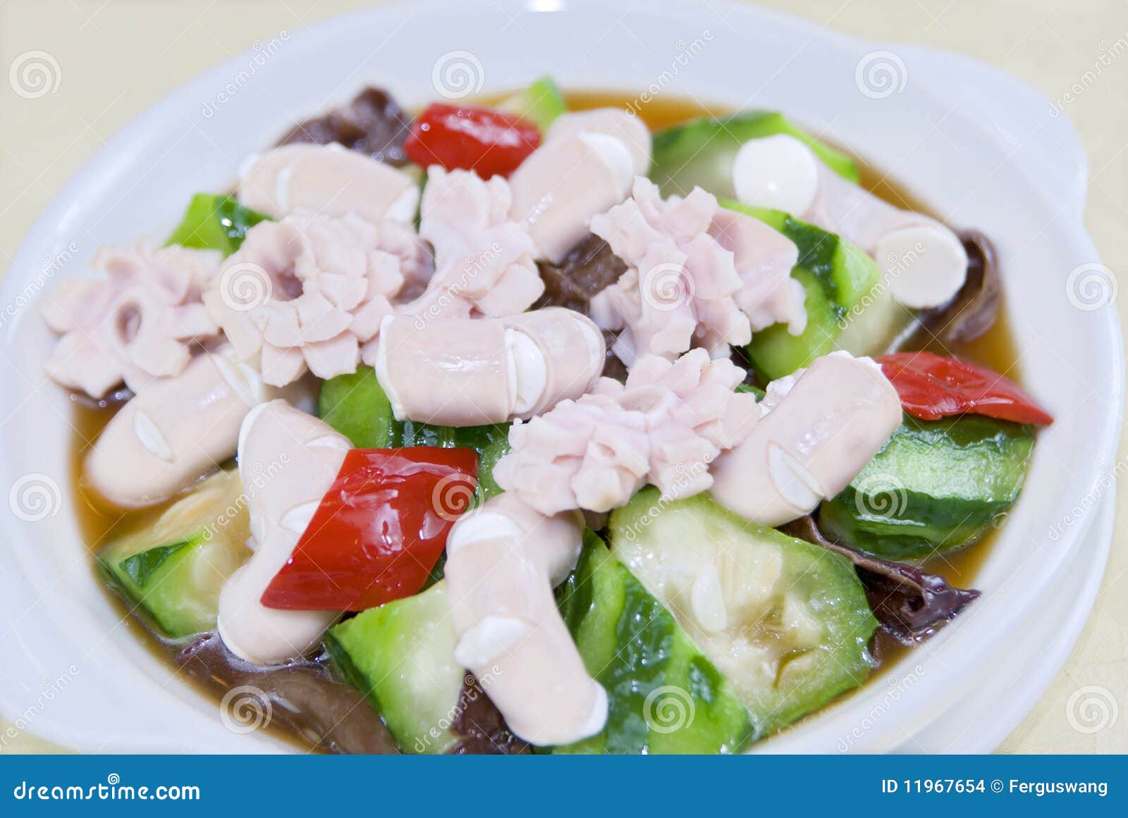 Cucumber Fried Pig Intestines Stock Photo - Image of eastern ...