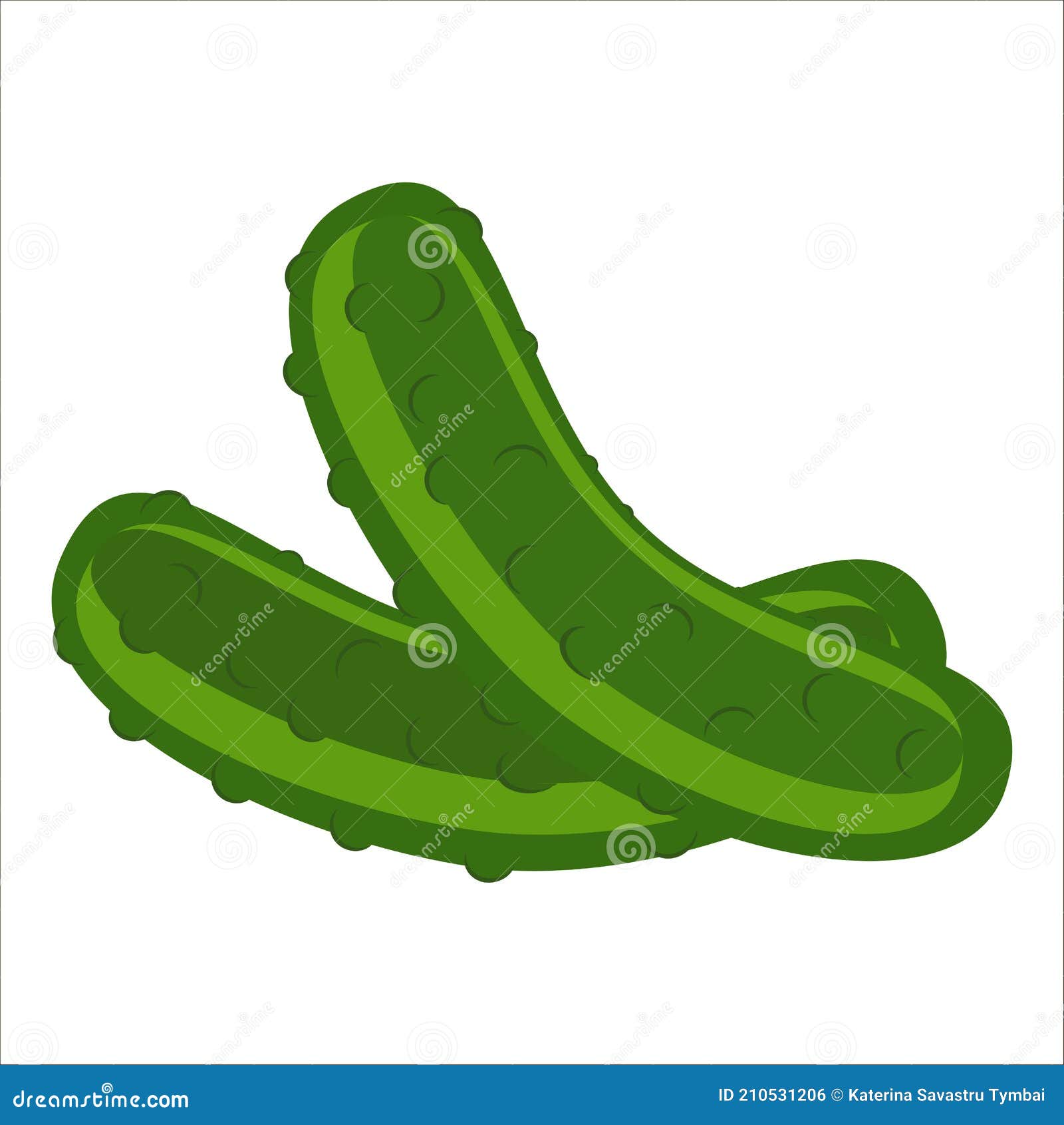 Cucumbers In Cartoon Style Set Whole Cucumber Half Flying Slices And