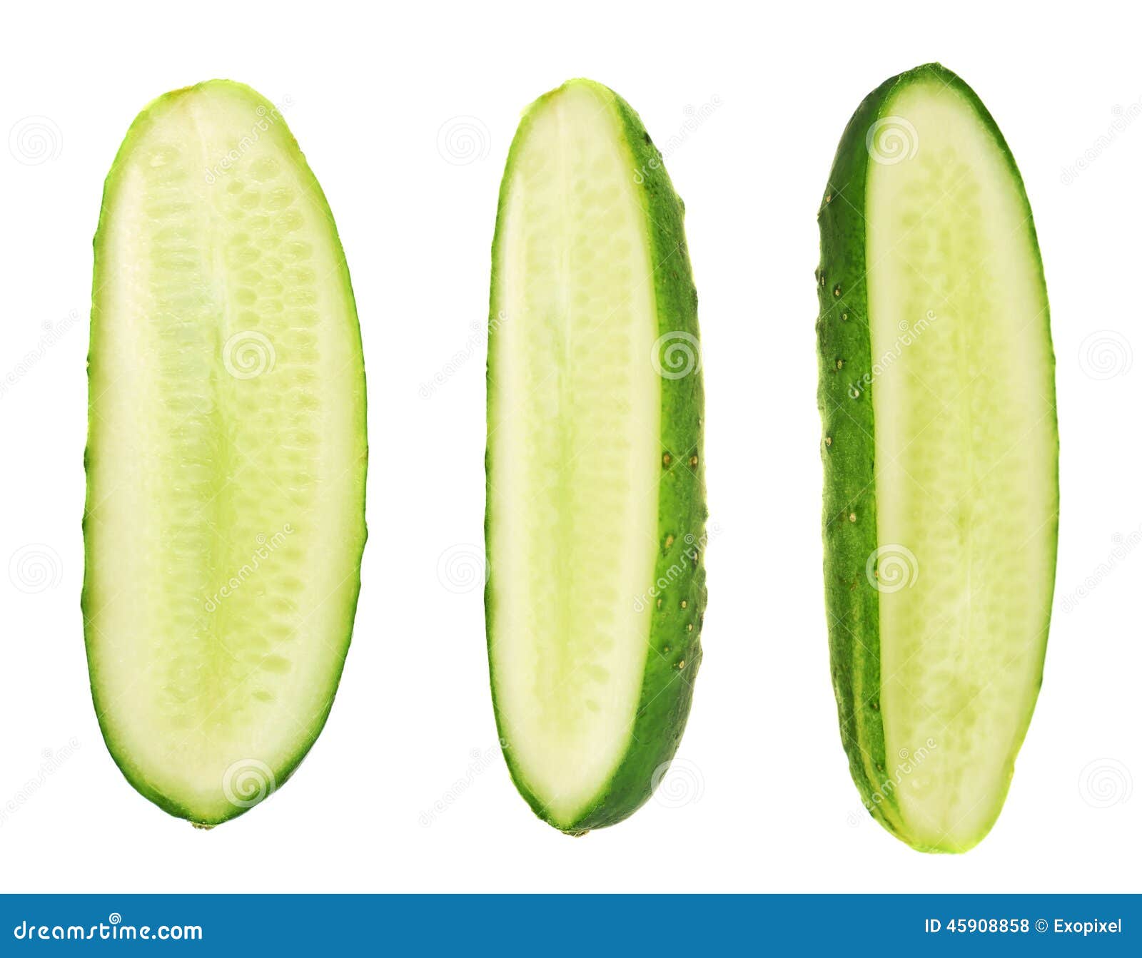 Cucumber halves isolated stock photo. Image of ingredient - 45908858