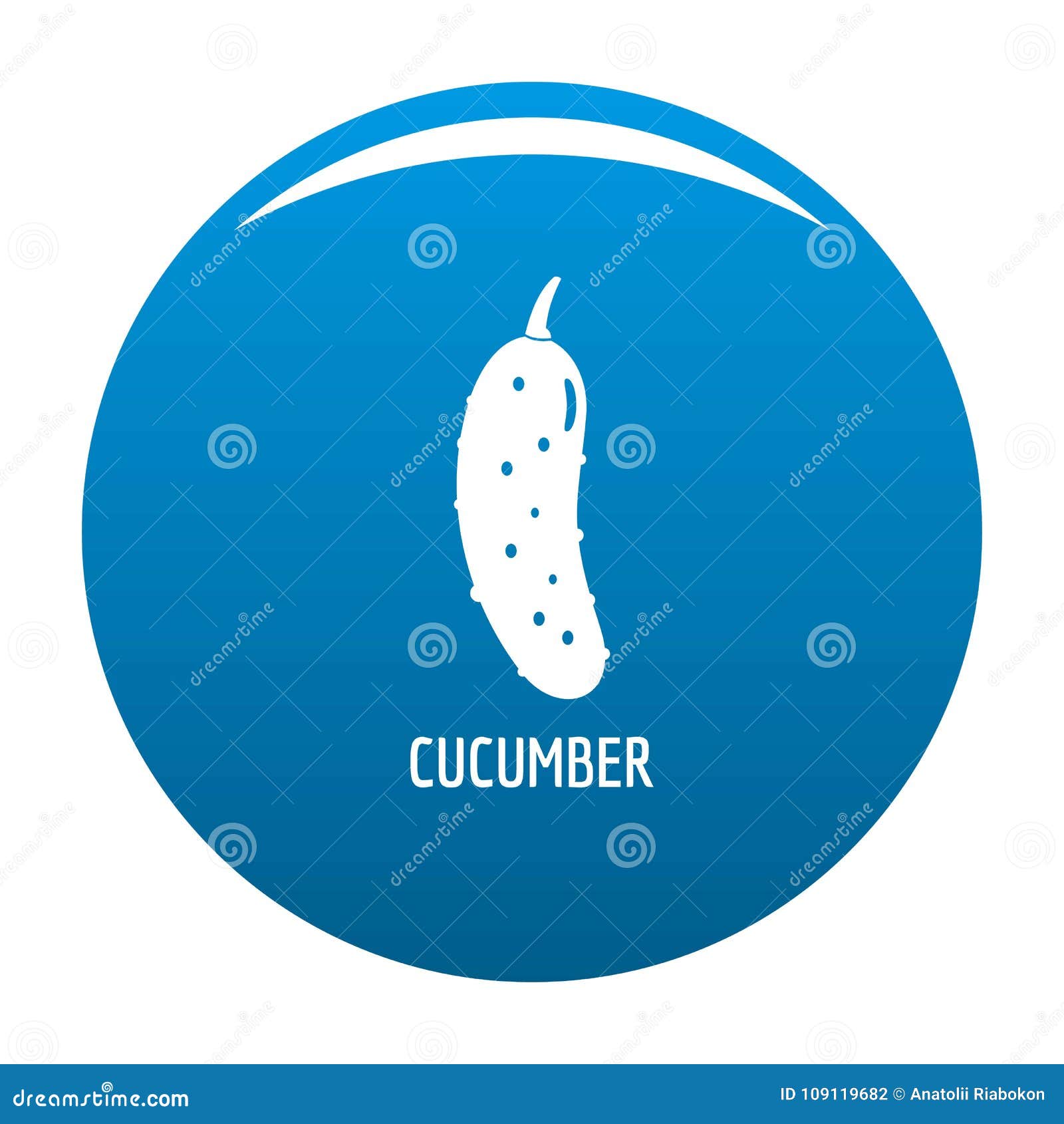 Cucumber icon blue vector stock vector. Illustration of delicious ...