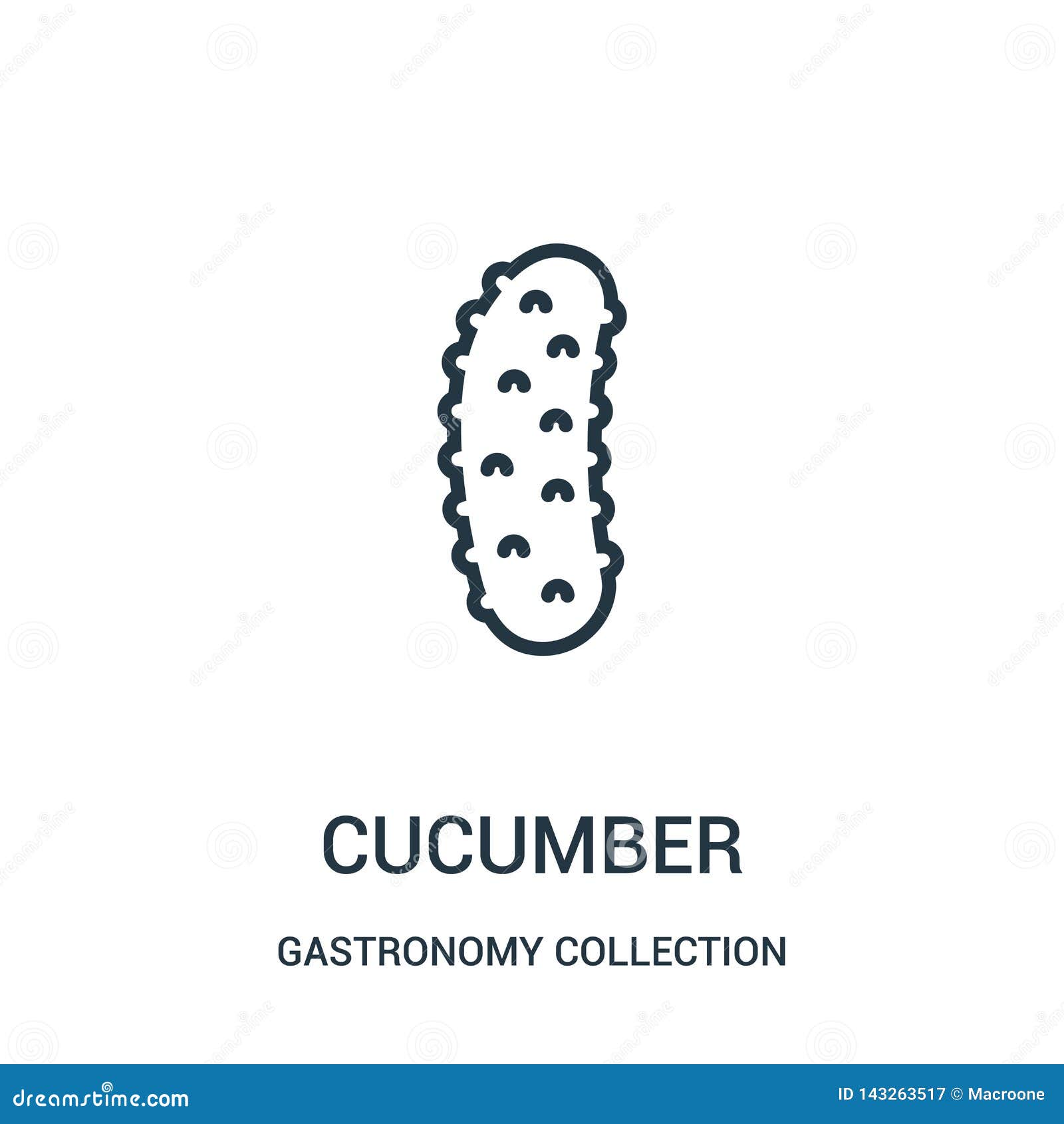 Cucumber Icon Vector. Outline Organic Food, Line Vegetable Symbol ...
