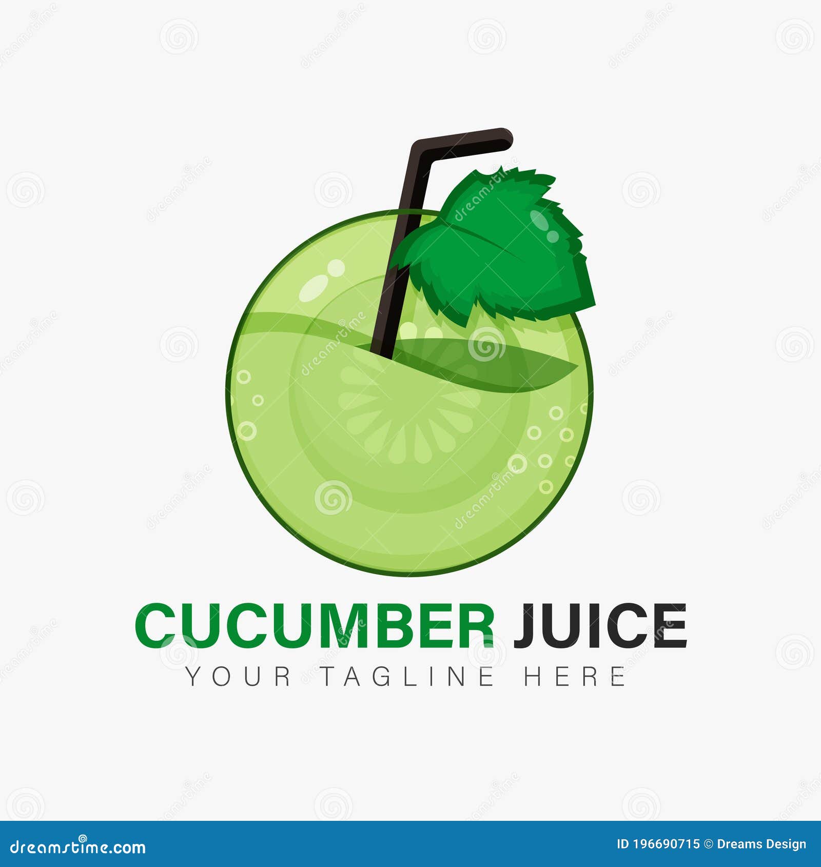 Cucumber juice logo design stock vector. Illustration of food - 196690715