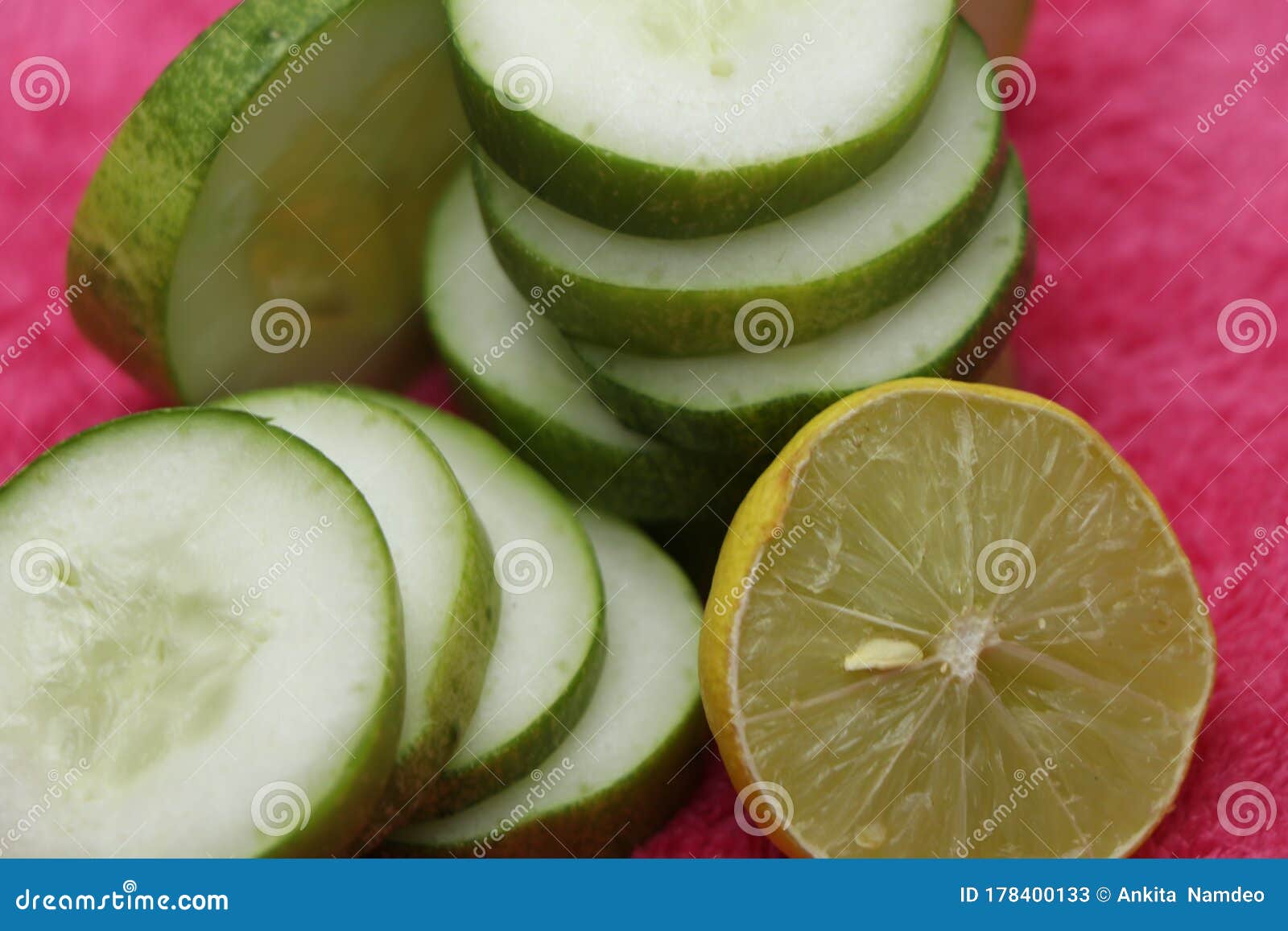 Cucumber and Lemon Round Shape Slice Stock Image - Image of isolated ...