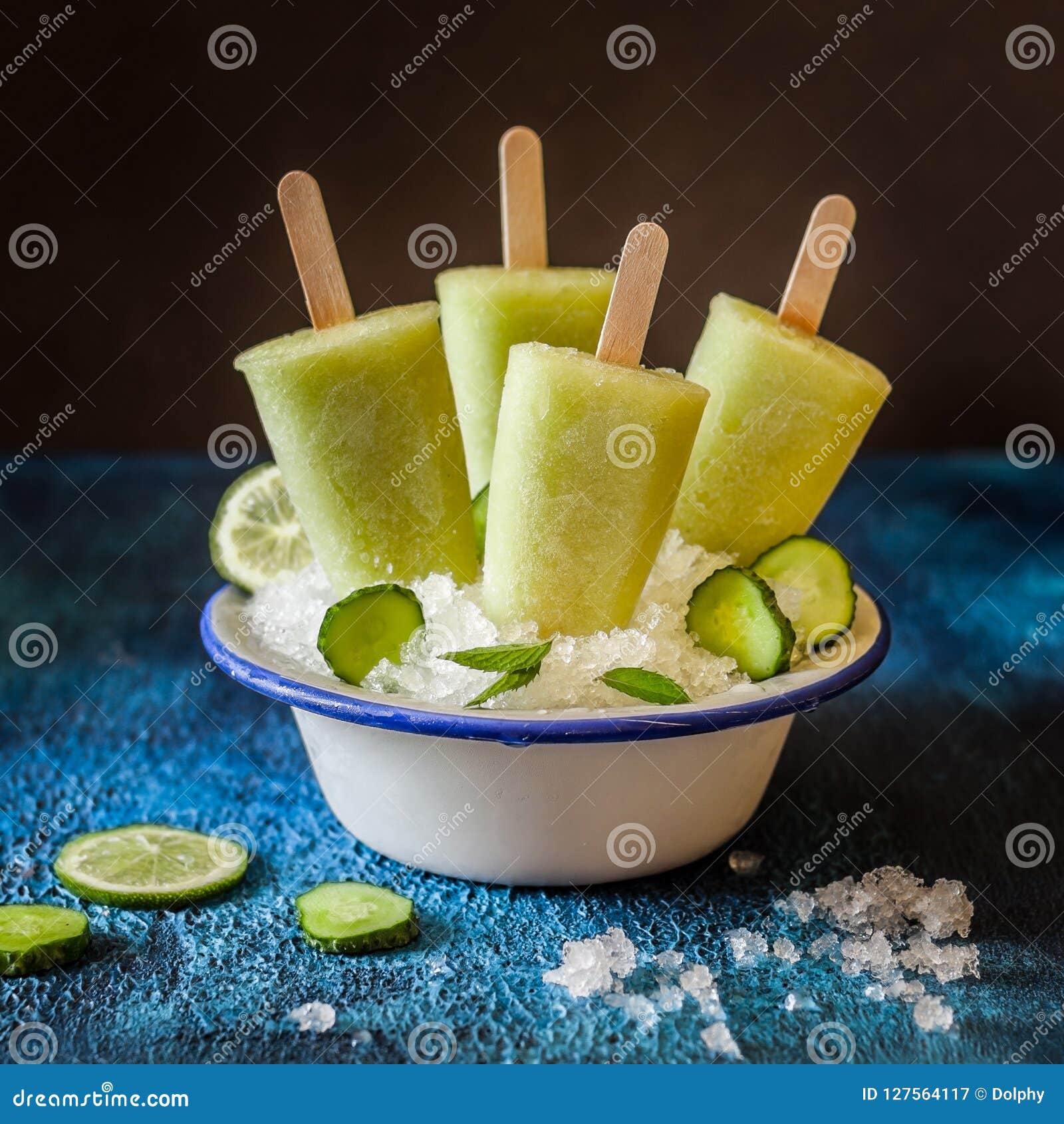 Cucumber and Lime Ice Pops stock image. Image of lime - 127564117