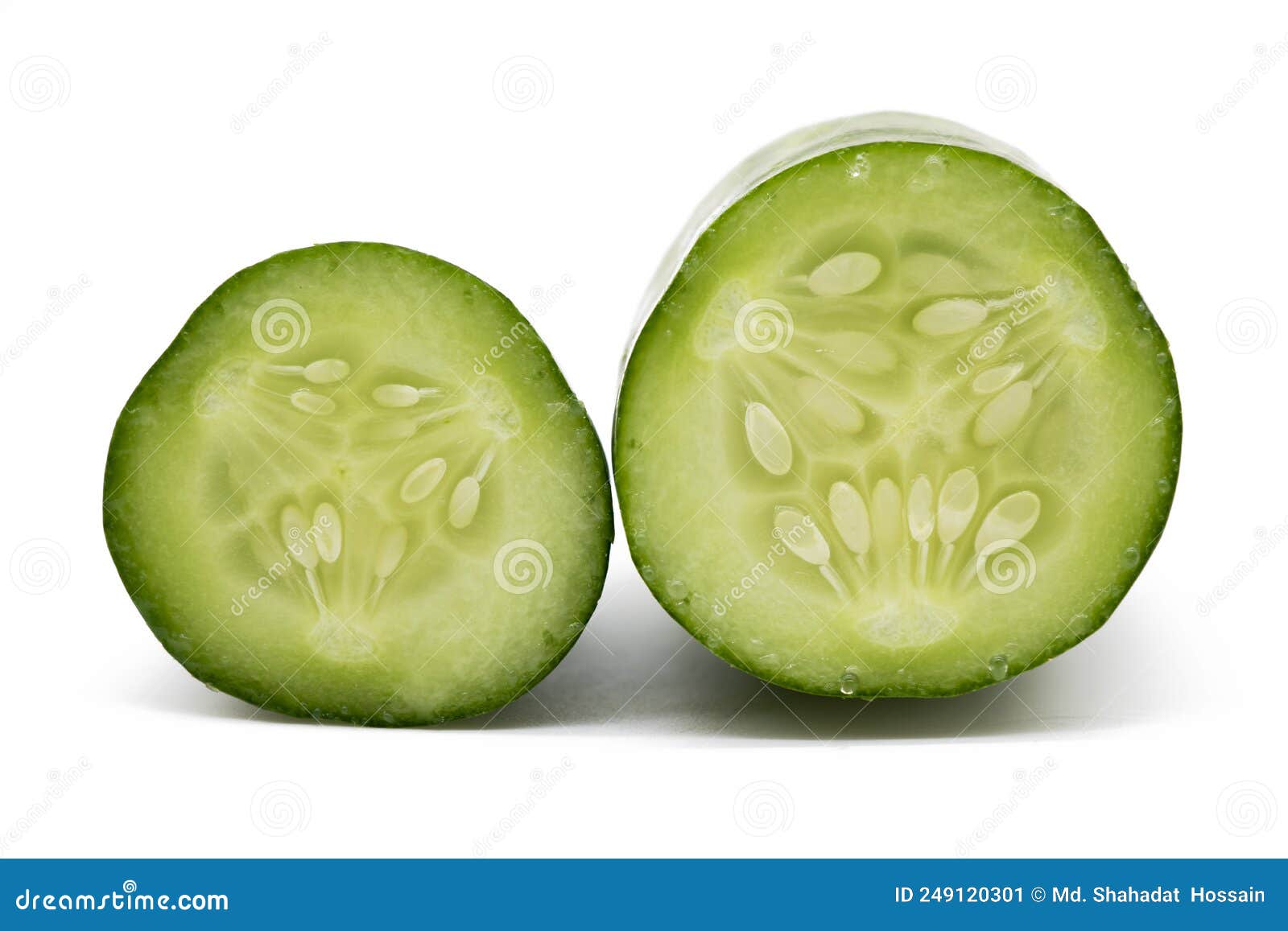 Cucumber Pieces Isolated on Background Stock Image - Image of fresh ...