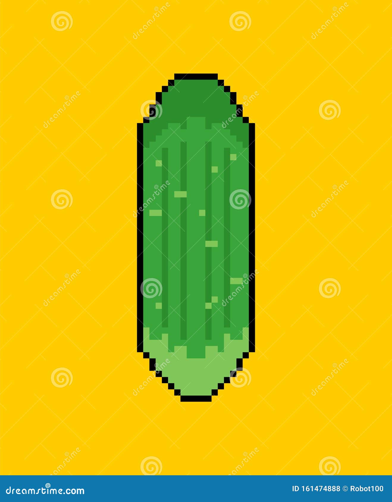 Cucumber Pixel Art. Cartoon Cucumbers 8 Bit. Pixelate Vegetable. Vector ...
