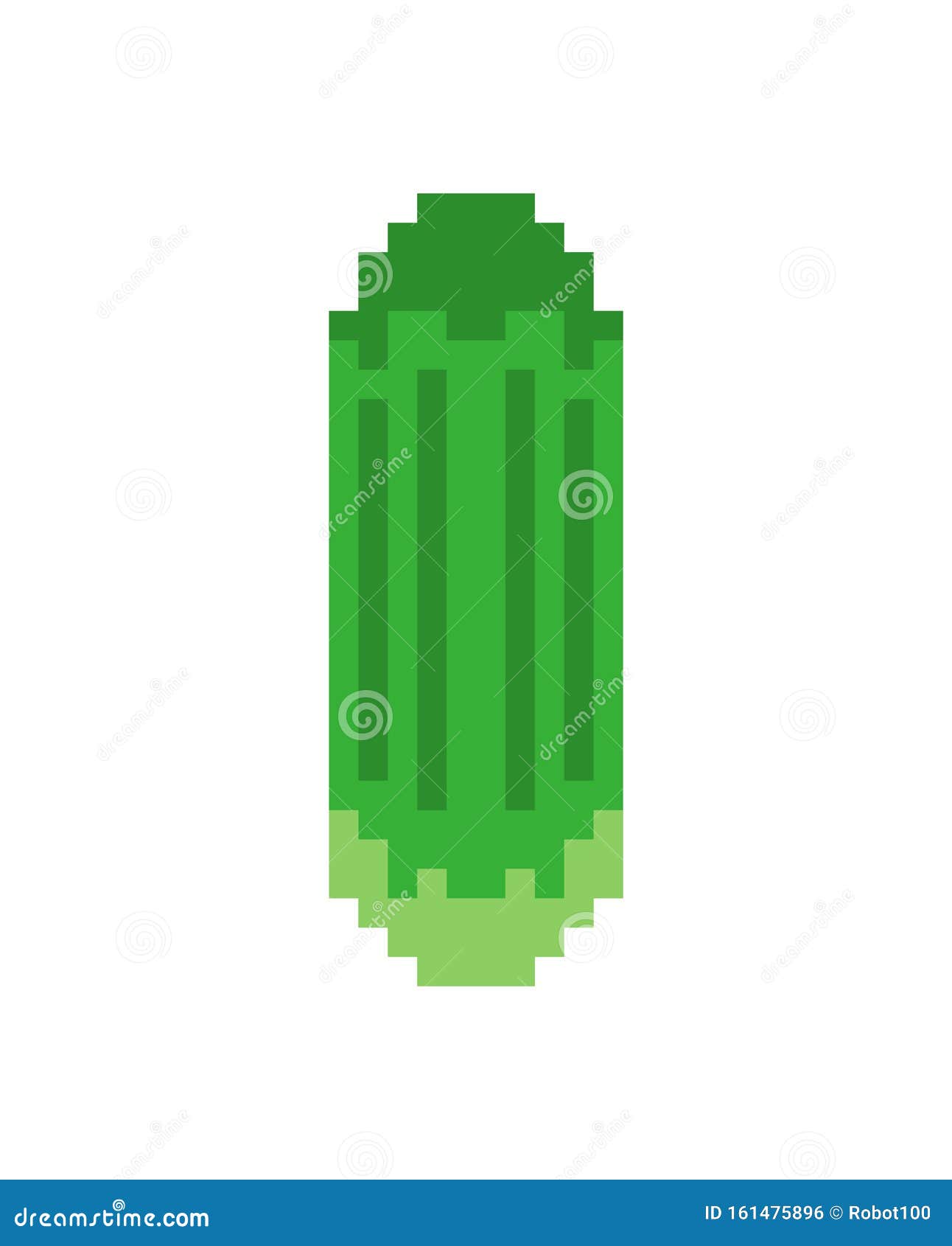 Cucumber Pixel Art. Cartoon Cucumbers 8 Bit. Pixelate Vegetable. Vector ...
