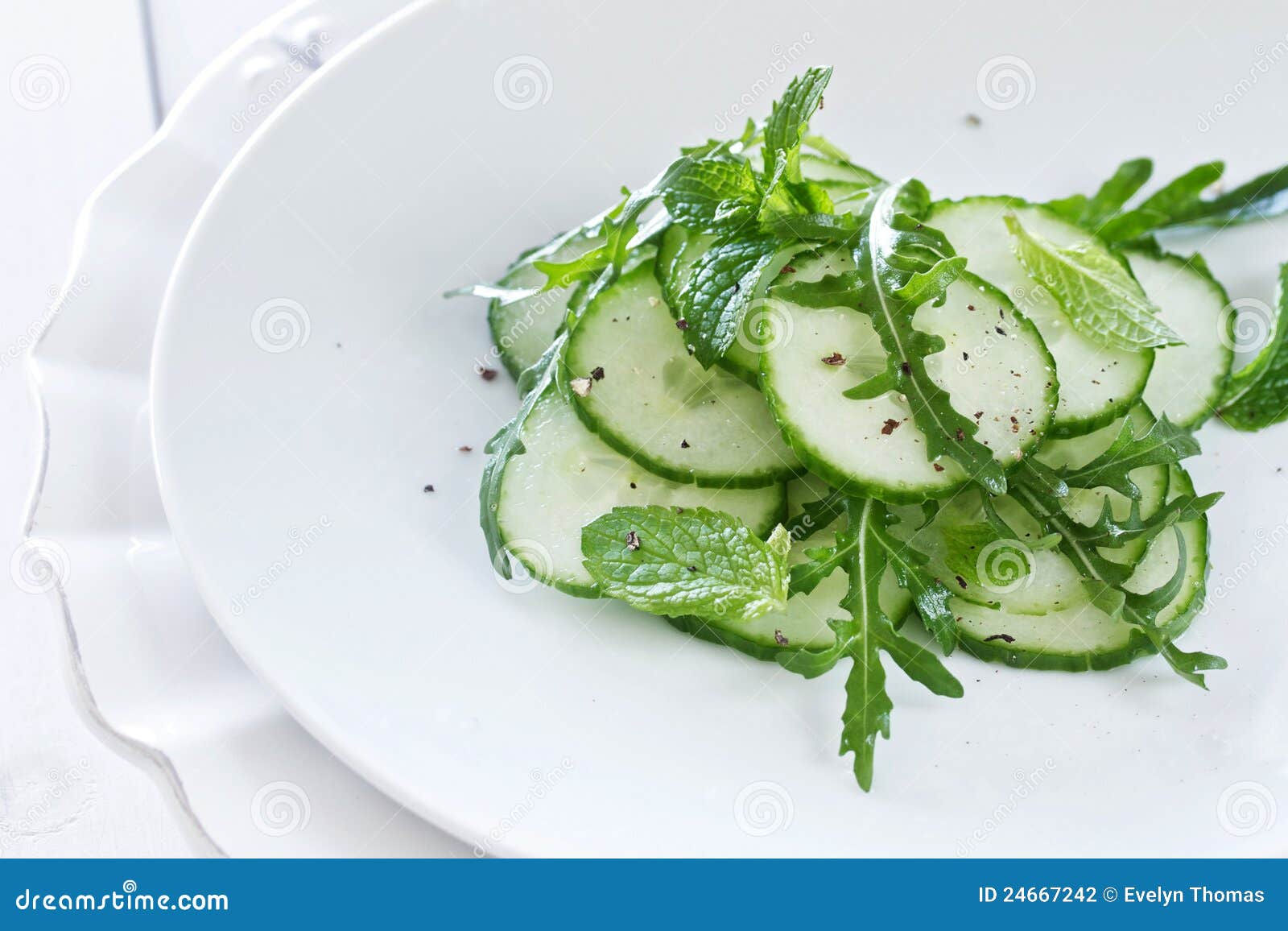 Cucumber and Rocket salad stock photo. Image of vegetable - 24667242
