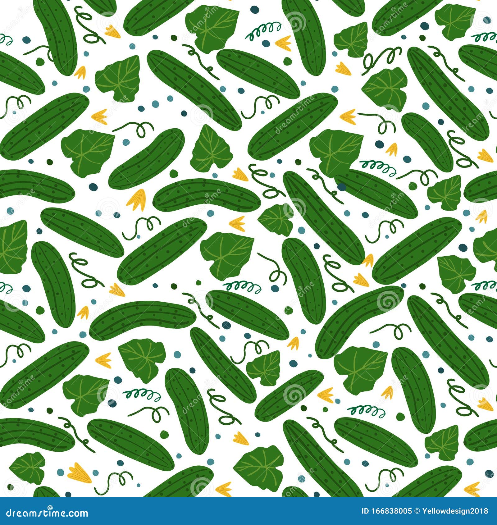 Cucumber Seamless Pattern. Vegetable Wallpaper Stock Illustration ...