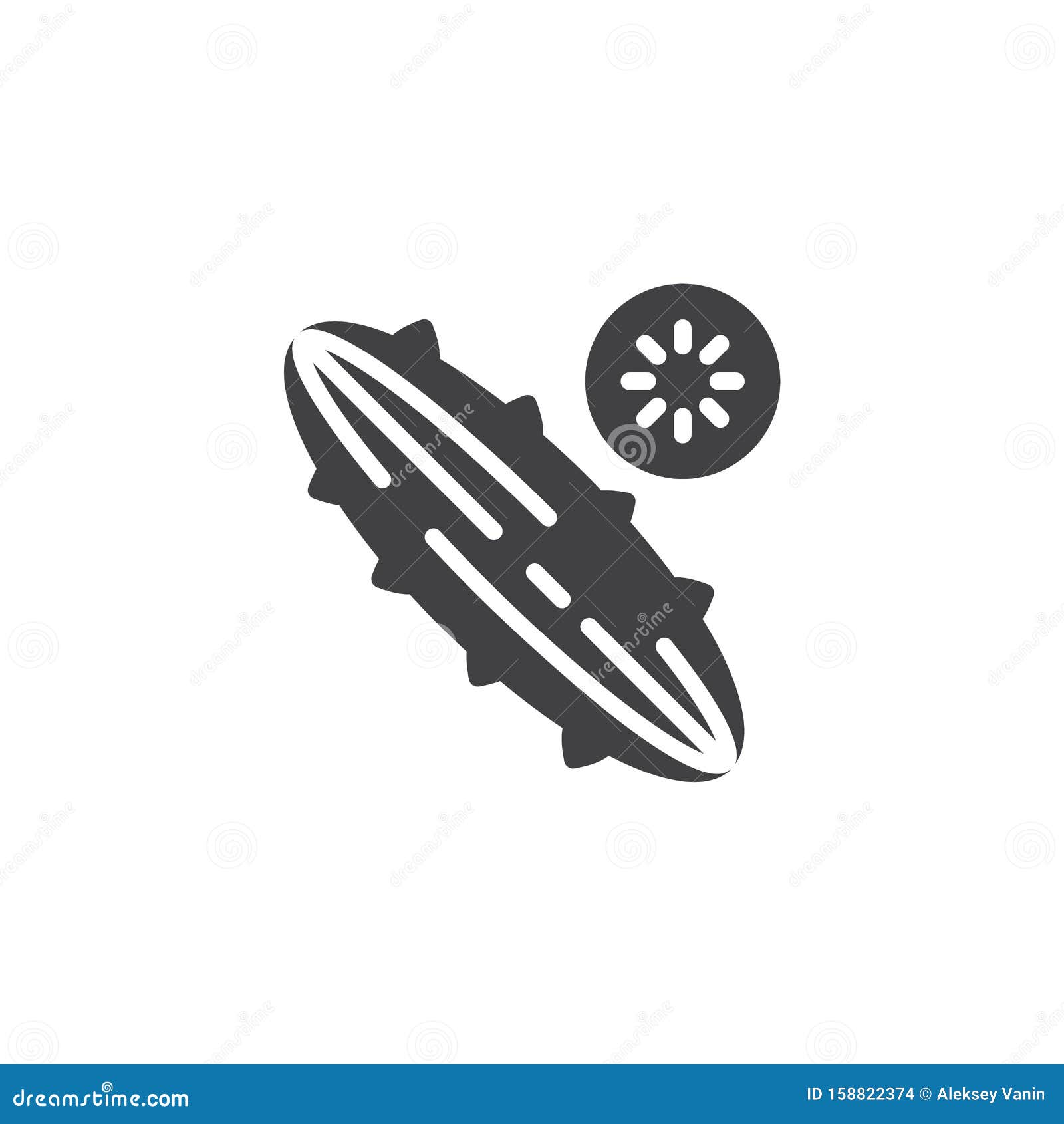 Cucumber slice vector icon stock vector. Illustration of simple - 158822374