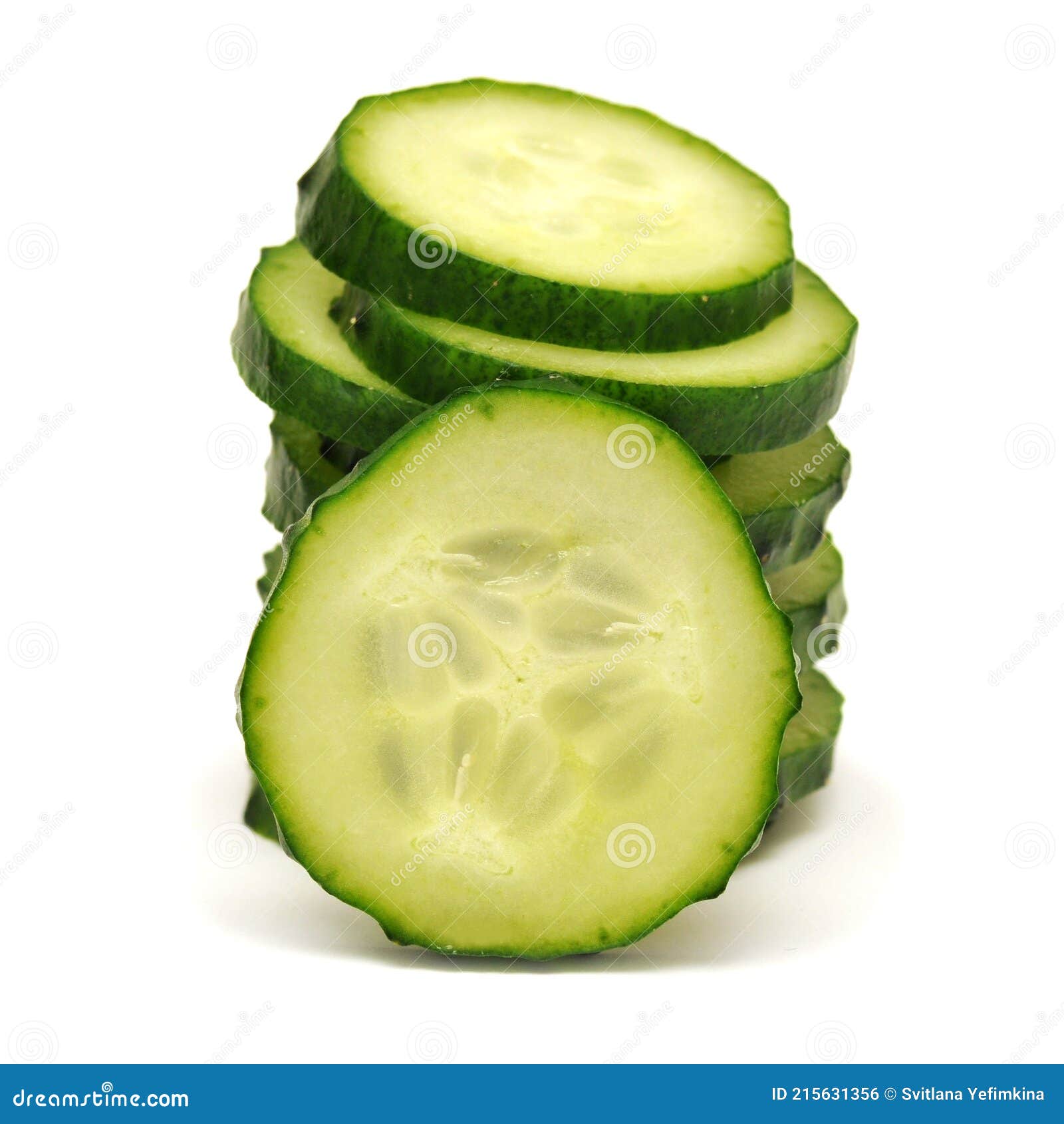 Cucumber slices stock photo. Image of eating, plant - 215631356