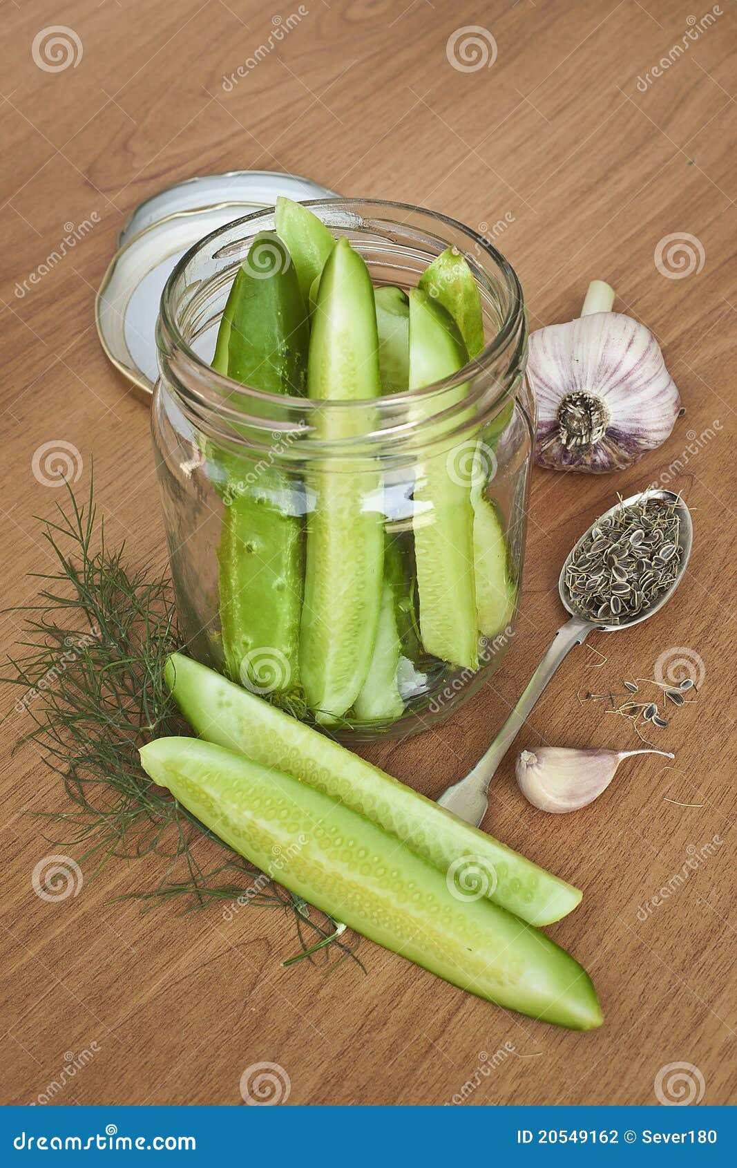 Cucumber Slices are Placed in a Jar Stock Photo - Image of eating ...