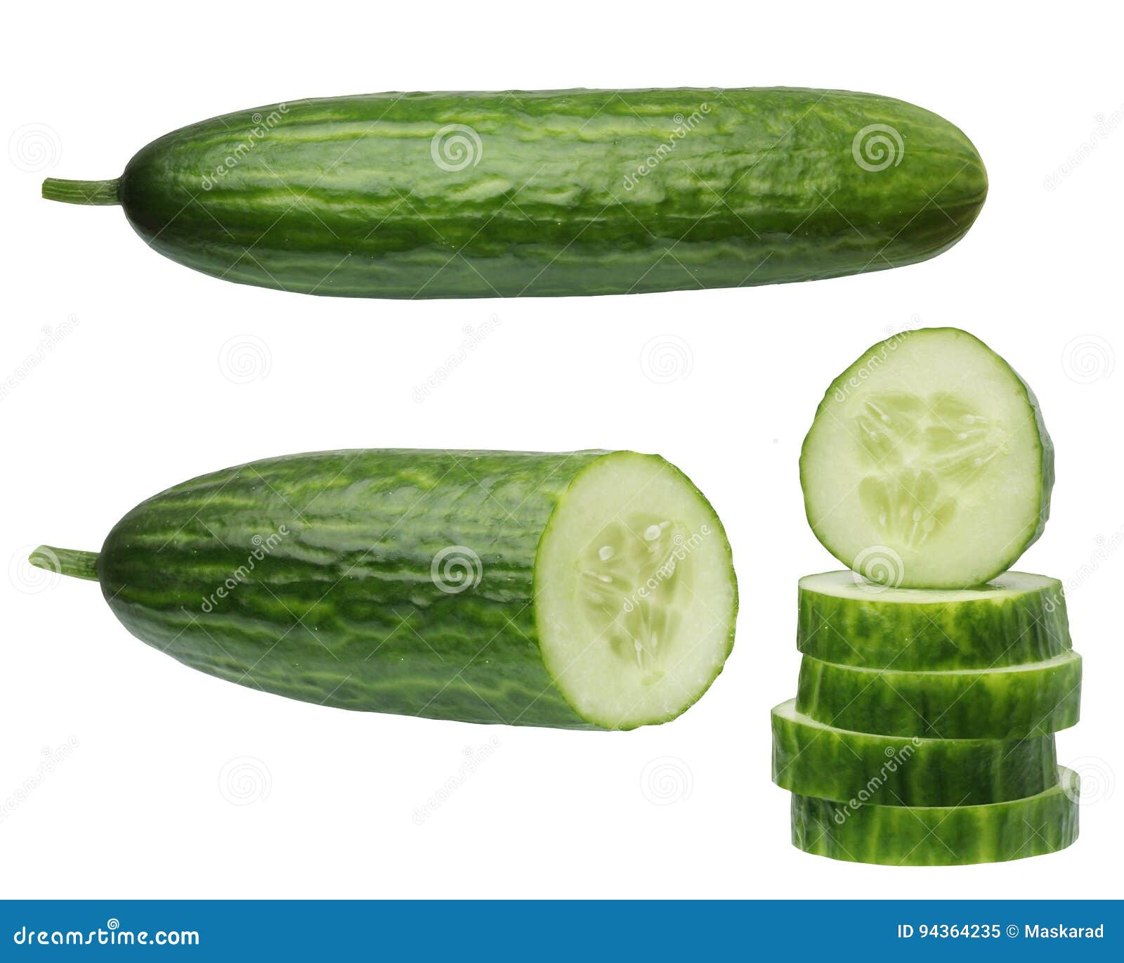 Cucumber with Smooth Skin, Isolated on White Background. Stock Image ...