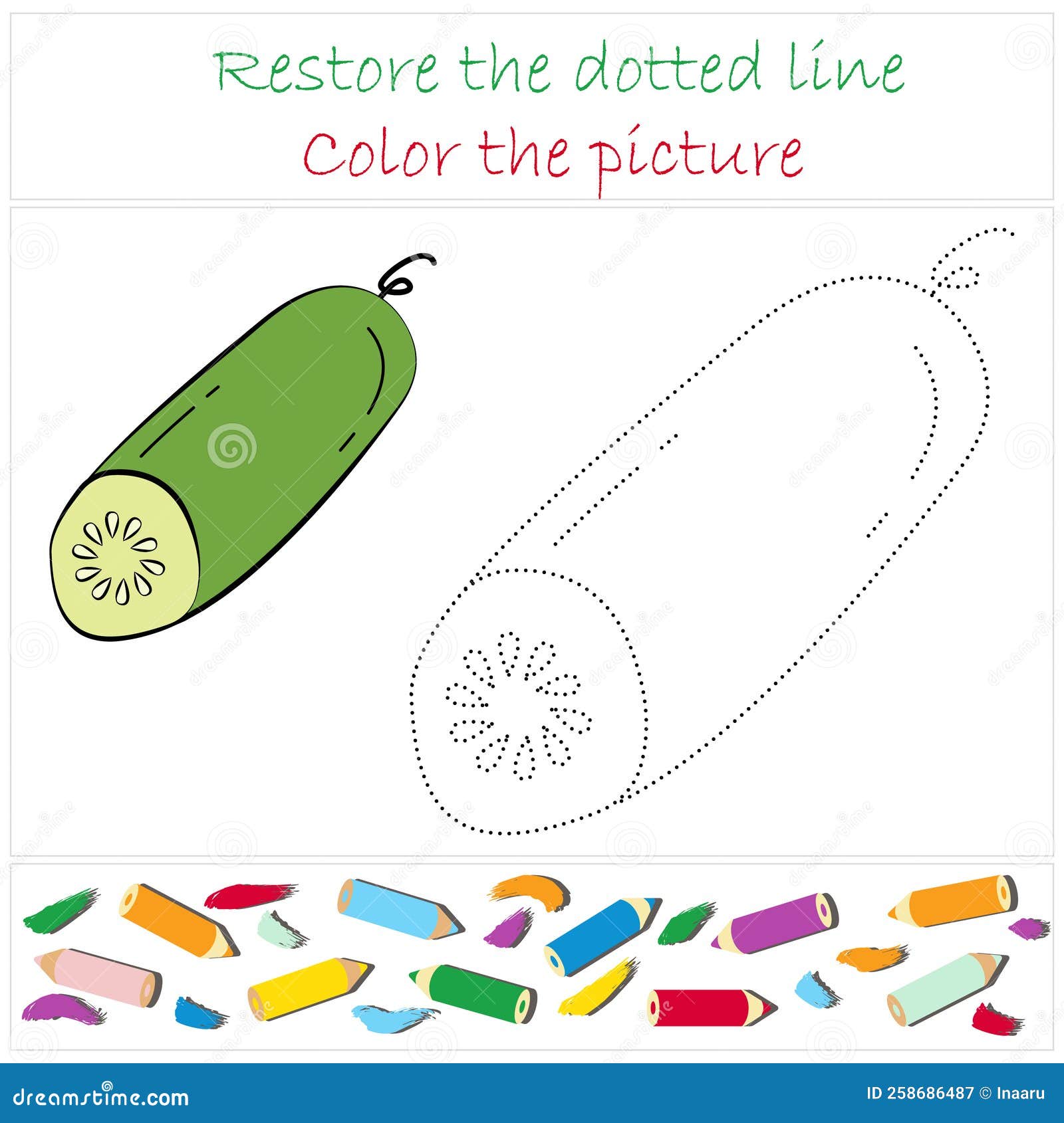 Cucumber. Vegetables. Educational Developing Game for Preschoolers ...