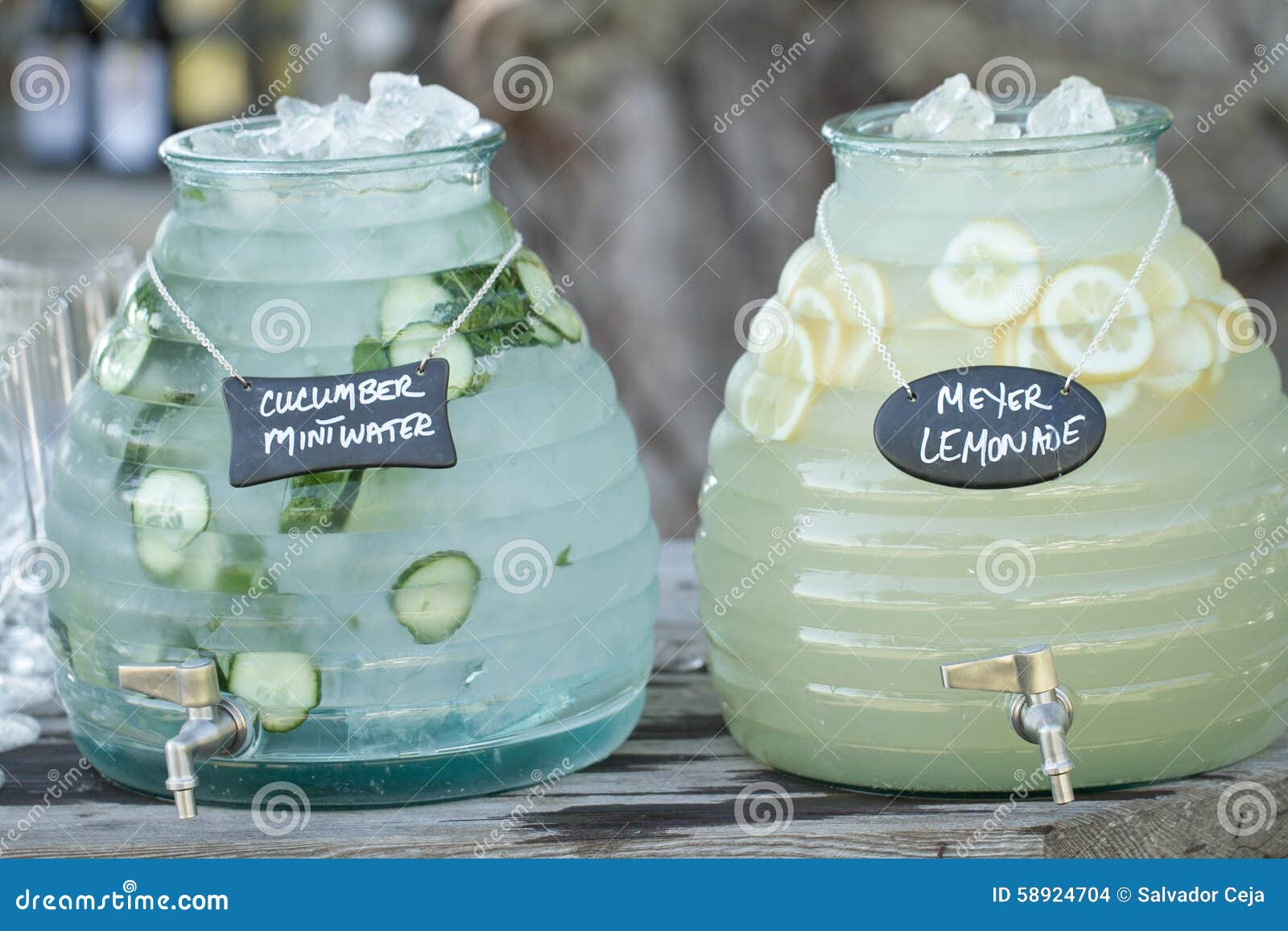 Cucumber Water and Lemonade Stock Photo - Image of frozen, border: 58924704