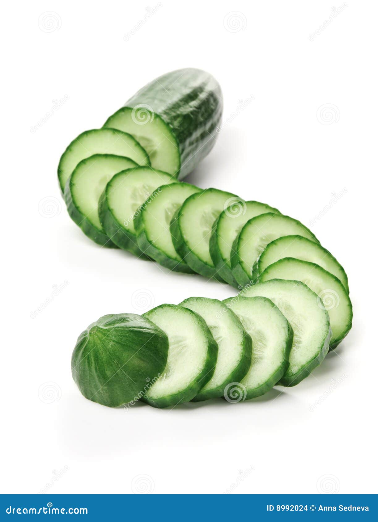 Cucumber on White stock photo. Image of circle, juicy - 8992024
