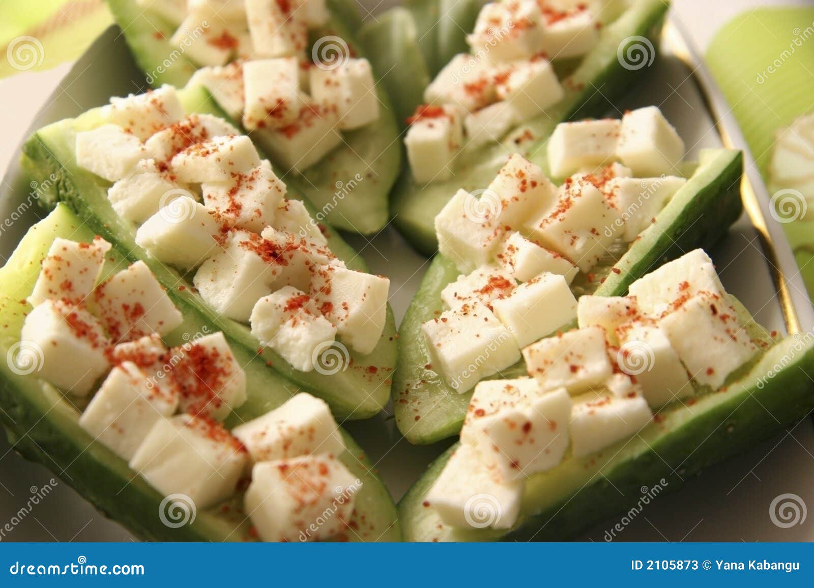 Cucumbers with cheese. stock image. Image of restaurants - 2105873