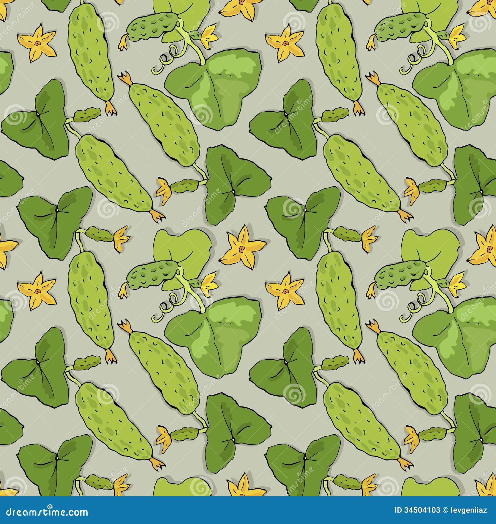 Cucumbers plant stock vector. Illustration of colorful - 34504103