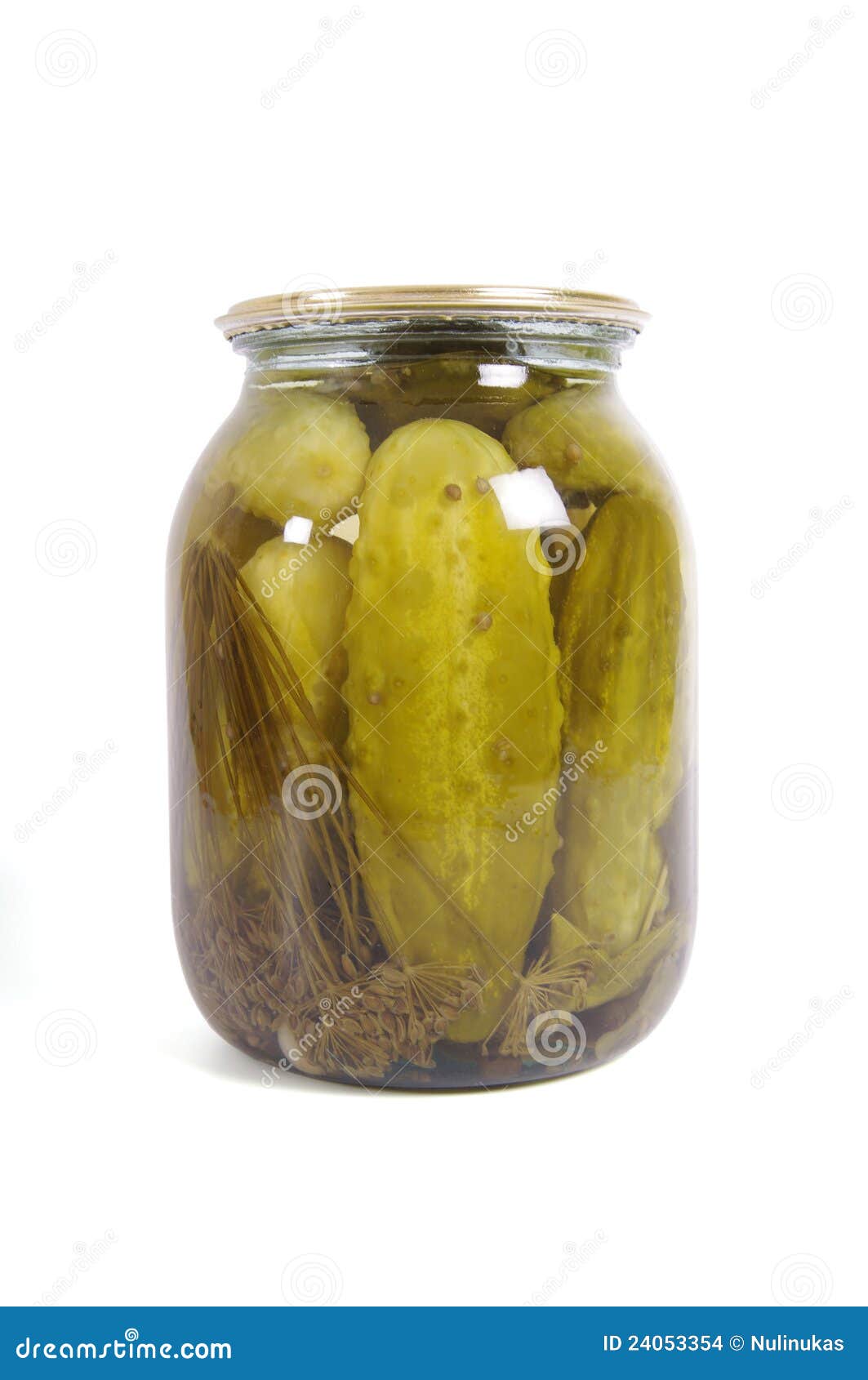 Cucumbers Preserved in a Glass Jar Stock Photo - Image of salted ...