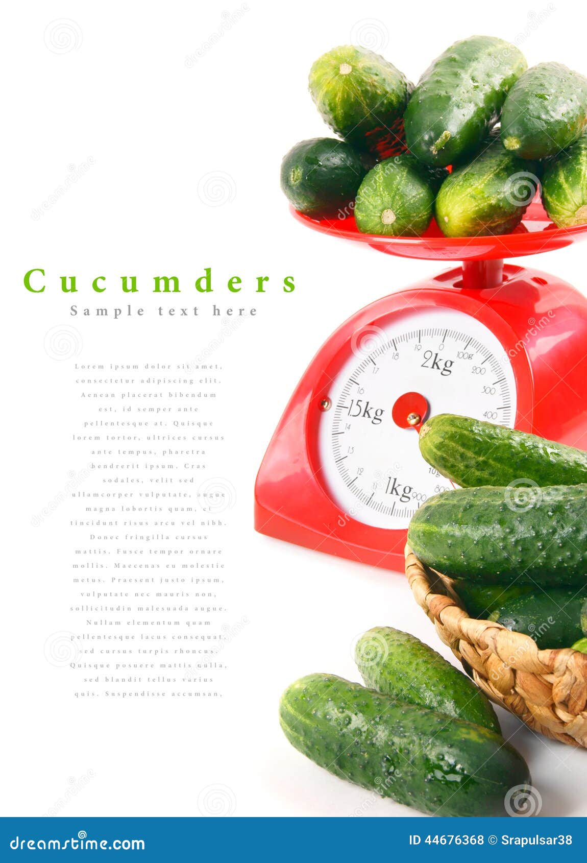 Cucumbers on Scales and a Basket. Stock Photo - Image of collection ...