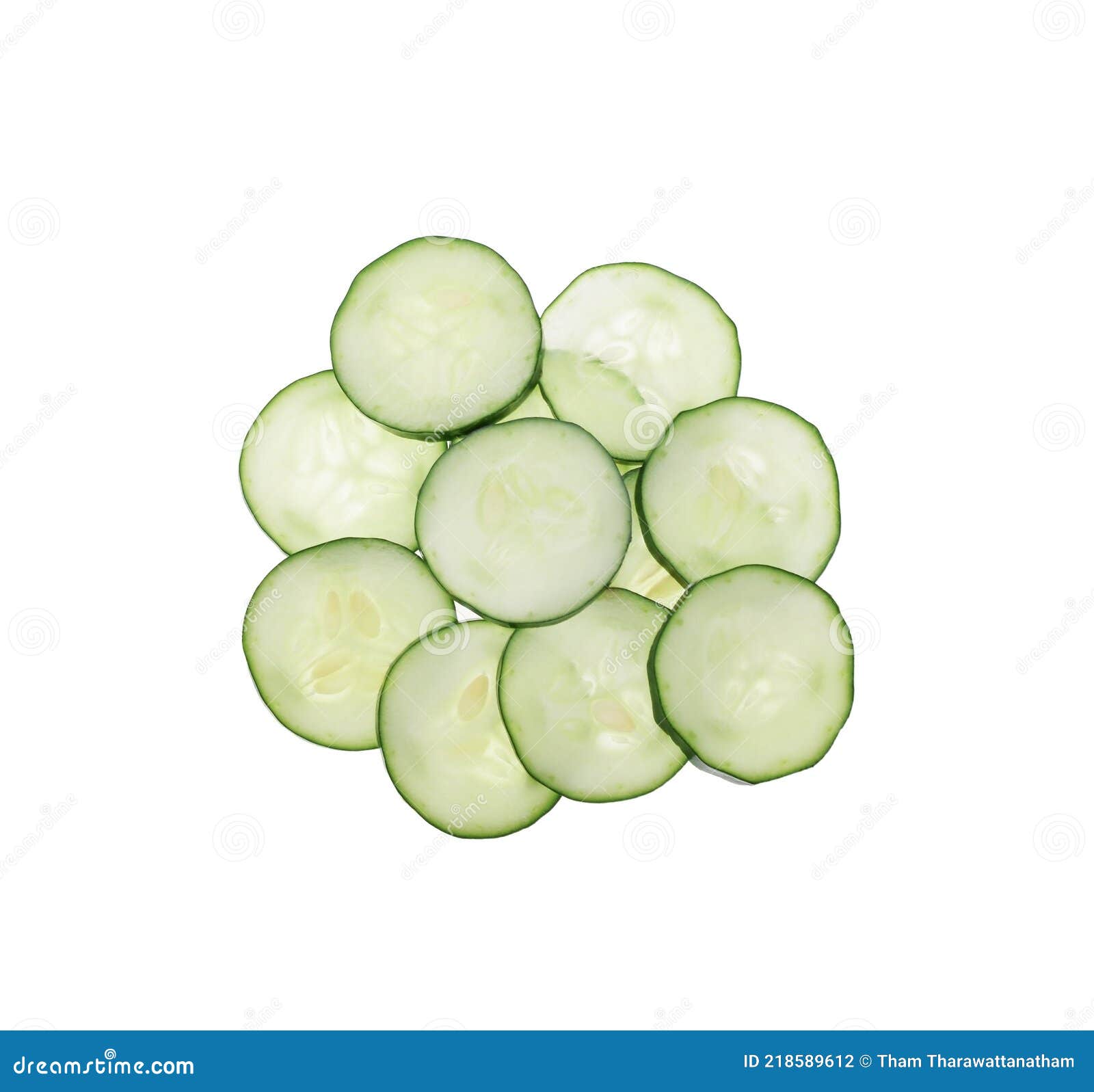 Cucumbers Top View Isolated on White Background Stock Photo - Image of ...