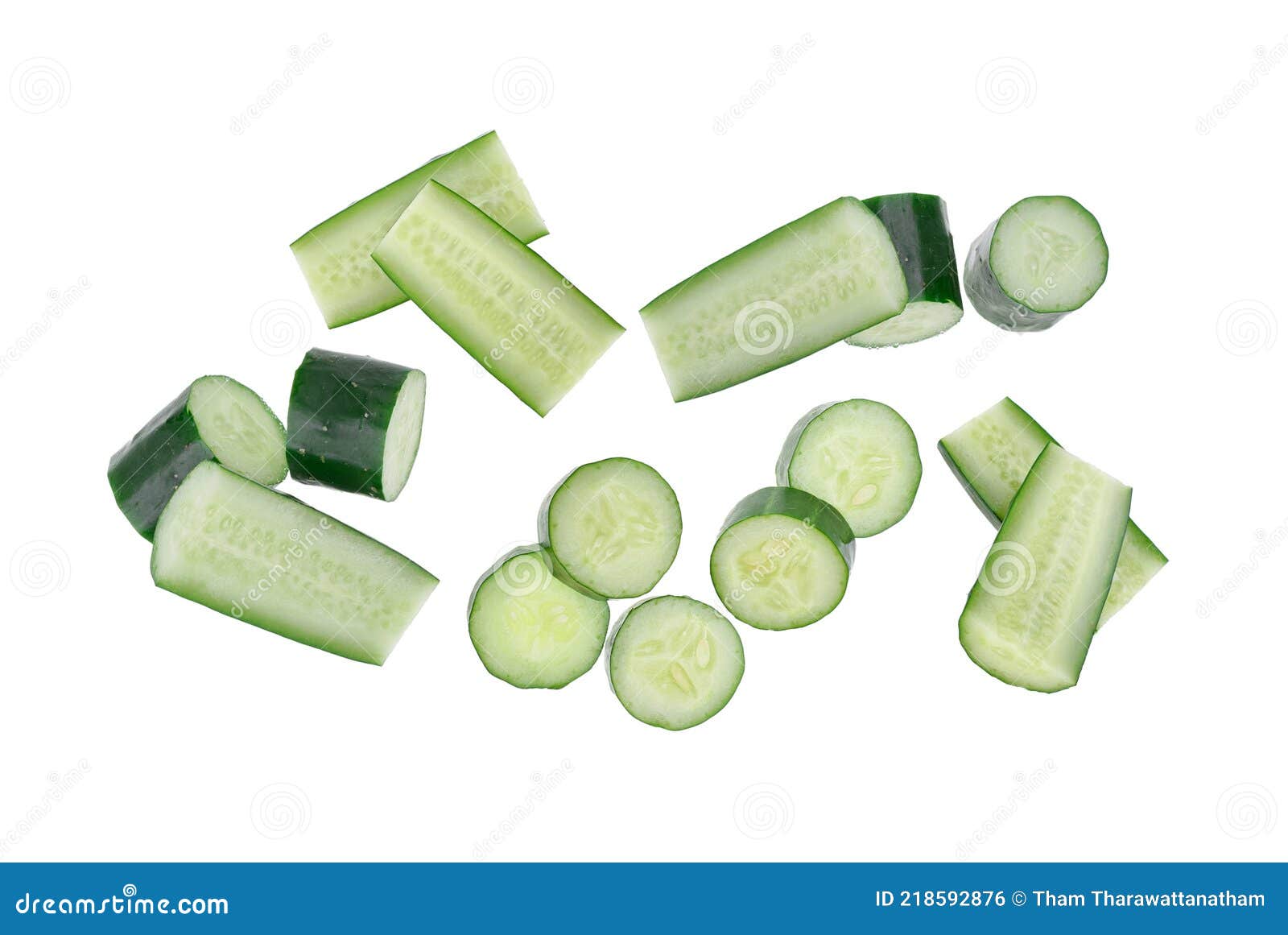 Cucumbers Top View Isolated on White Background Stock Photo - Image of ...