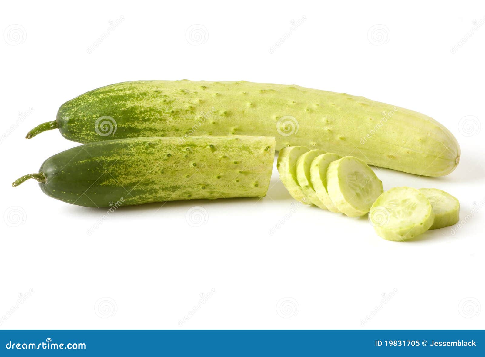 Cucumbers, Whole and Sliced Stock Image - Image of freshness, natural ...