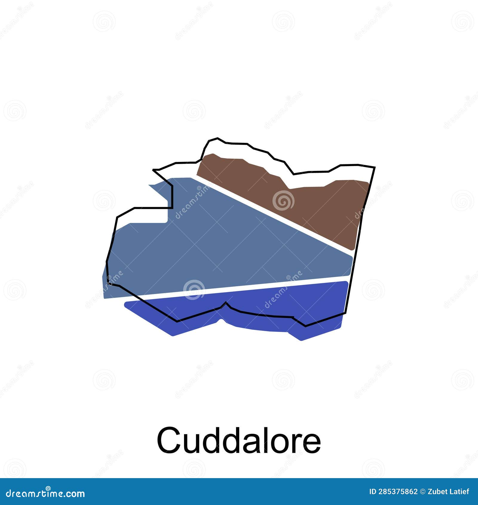 Cuddalore Map Illustration Design, Vector Template with Outline Graphic ...