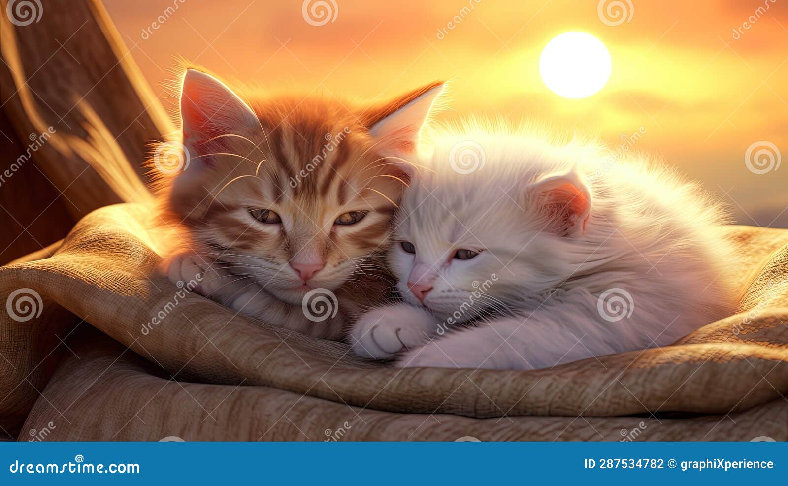 Cuddle Pile of Kittens stock illustration. Illustration of gold - 287534782