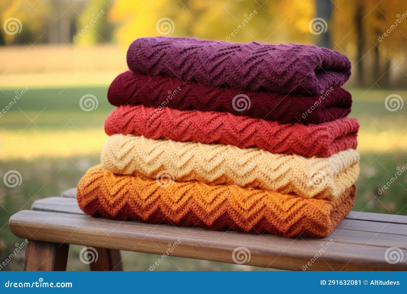 Cuddle-worthy Crochet Blankets in Gradient Fall Colors Stock Image ...