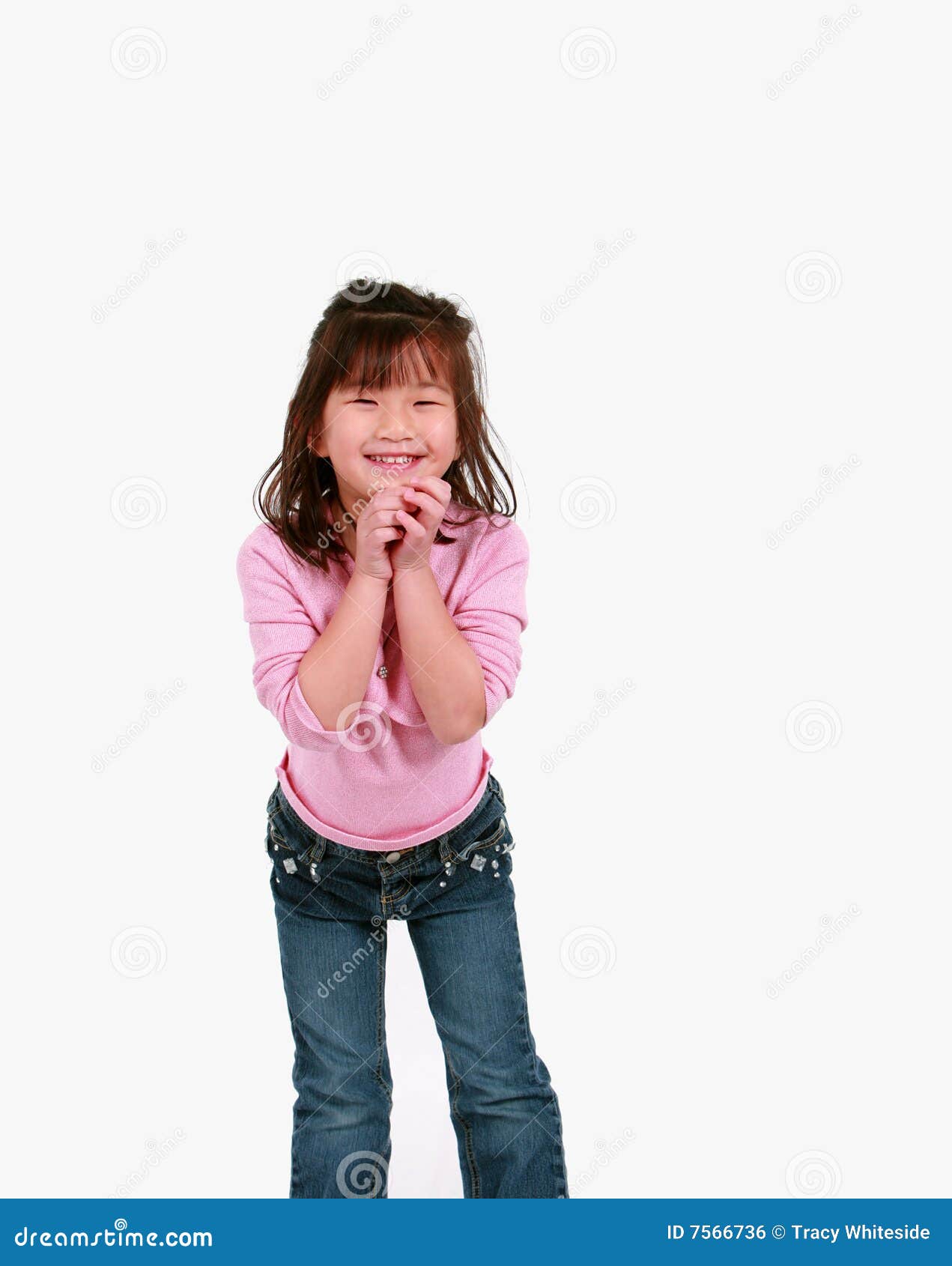 Cuddly asian girl stock photo. Image of shot, preschooler - 7566736