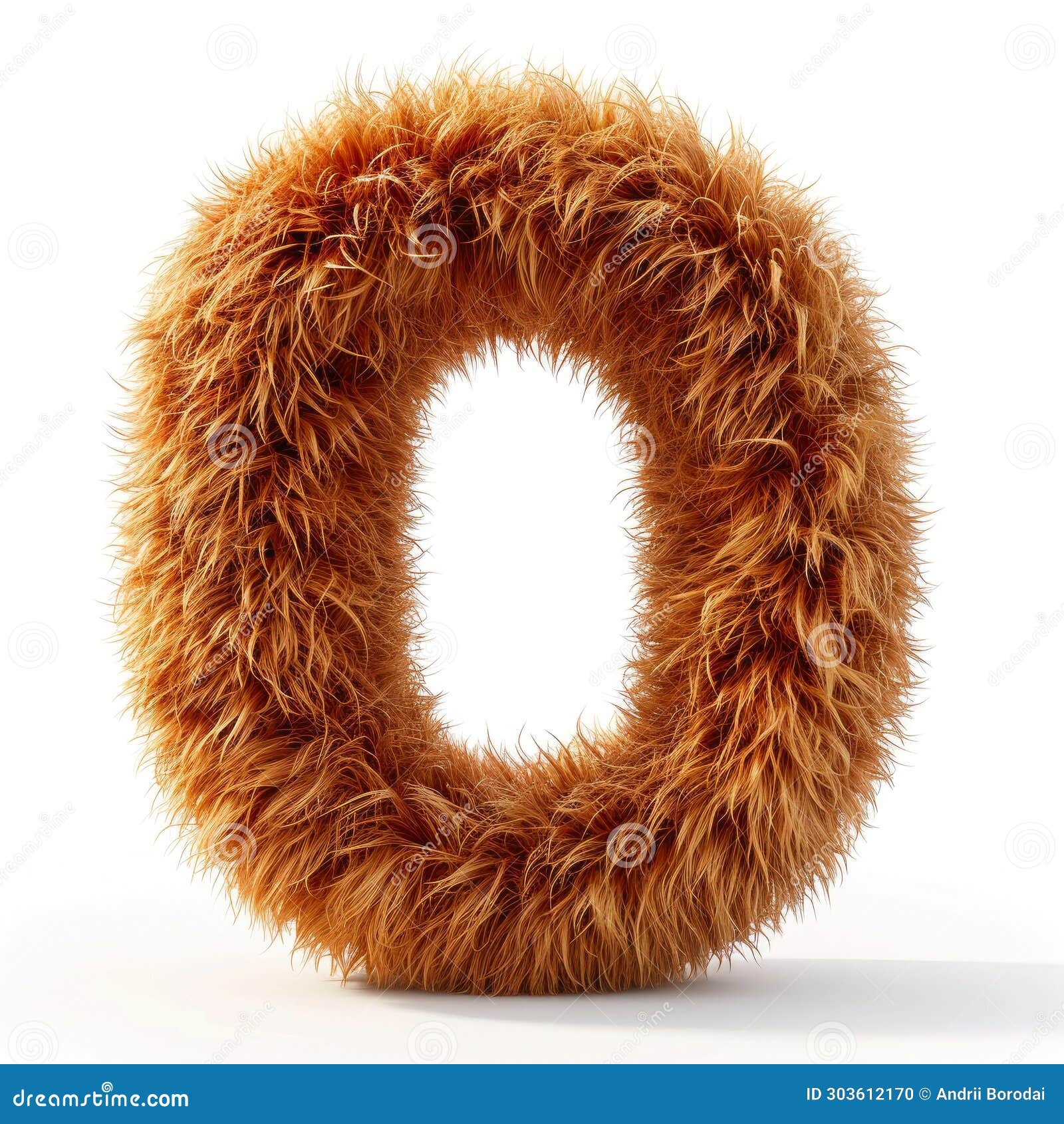 Cuddly Brown Zero Shape in Short Fur on a Clean Background. Stock ...