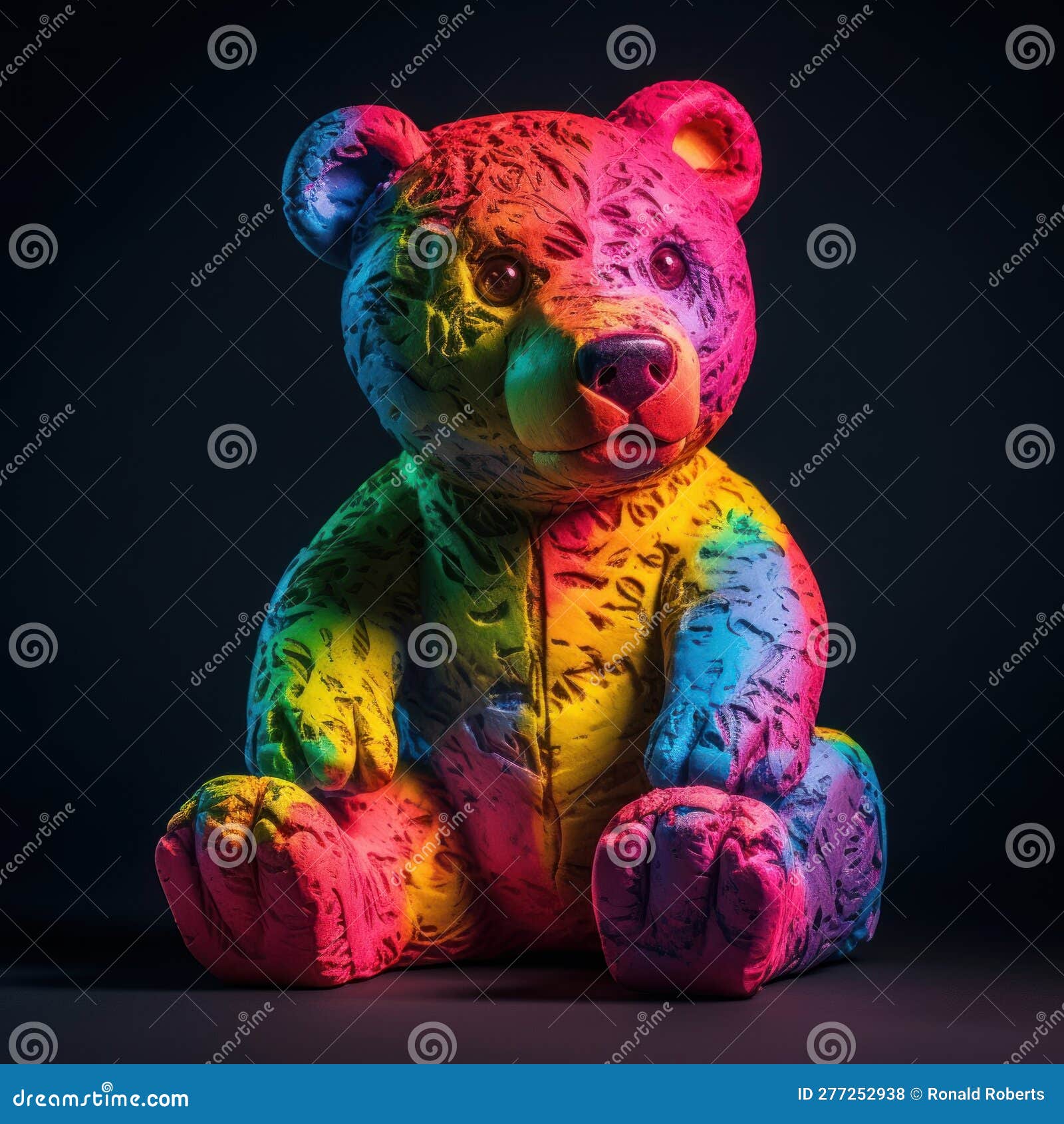 Cuddly neon teddy bear stock illustration. Illustration of teddy ...