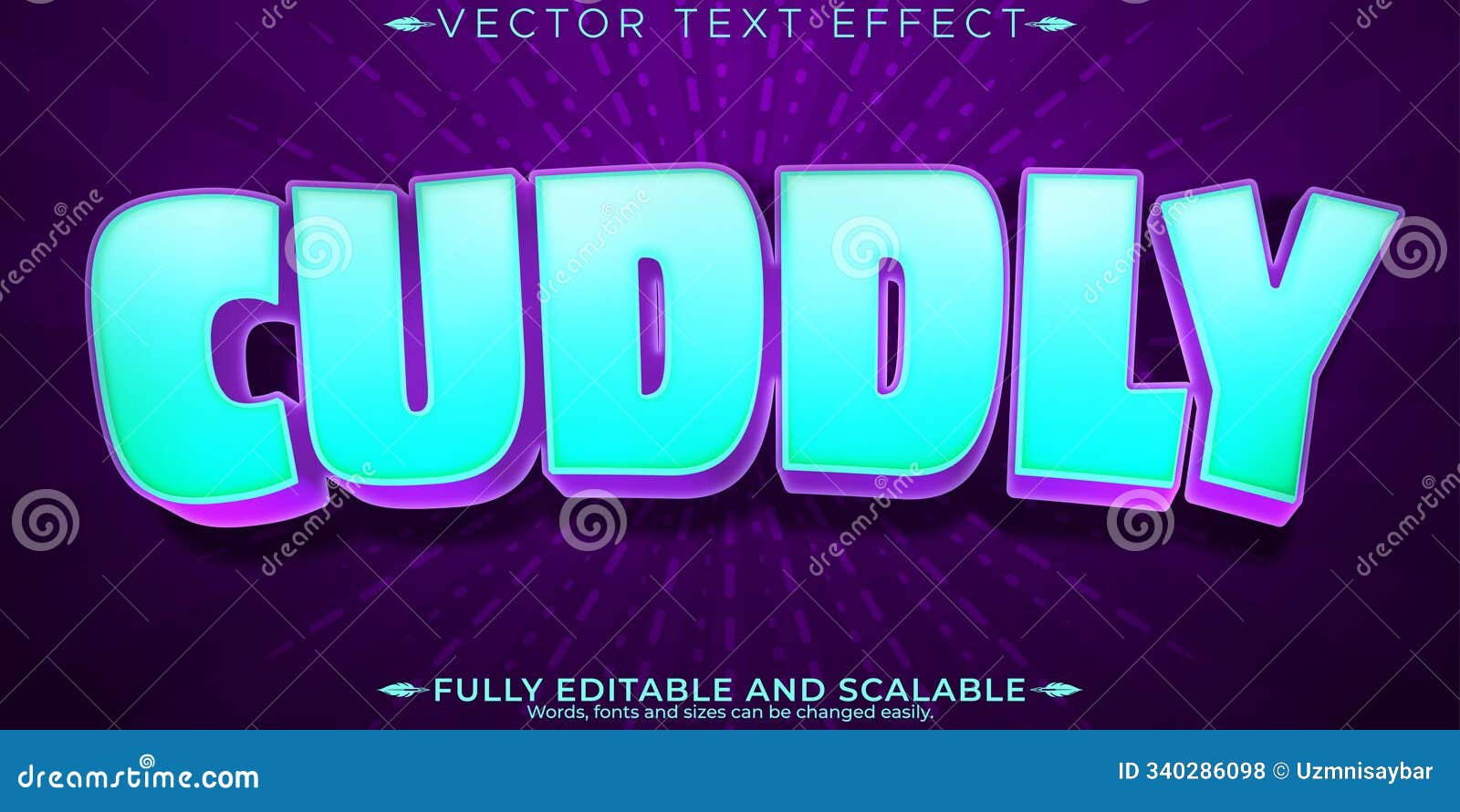 Cuddly Text Effect, Editable Cartoon and Comic Customizable Font Style ...