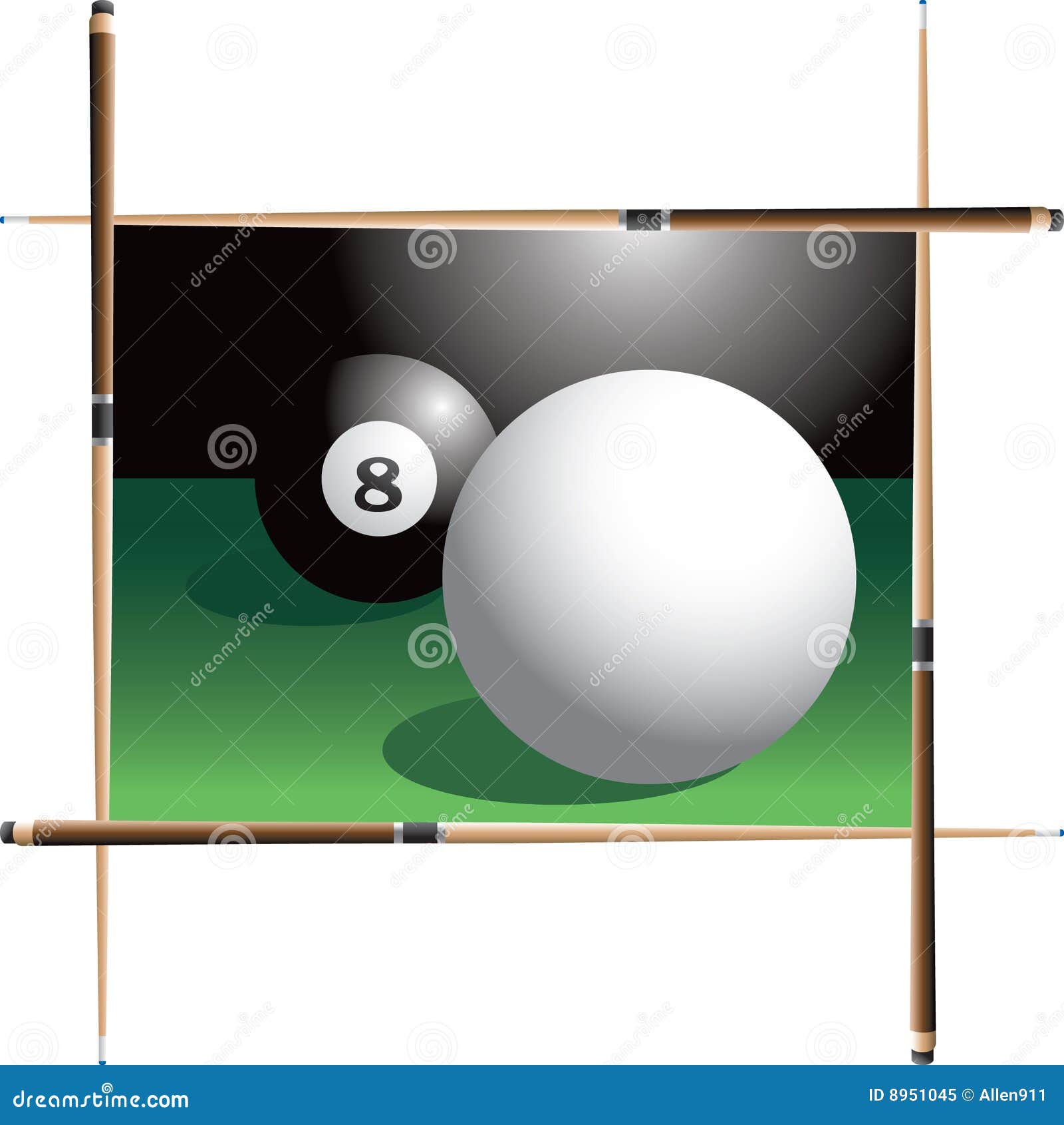 Cue Ball Eyes Eight Ball Cartoon Vector | CartoonDealer.com #8951045