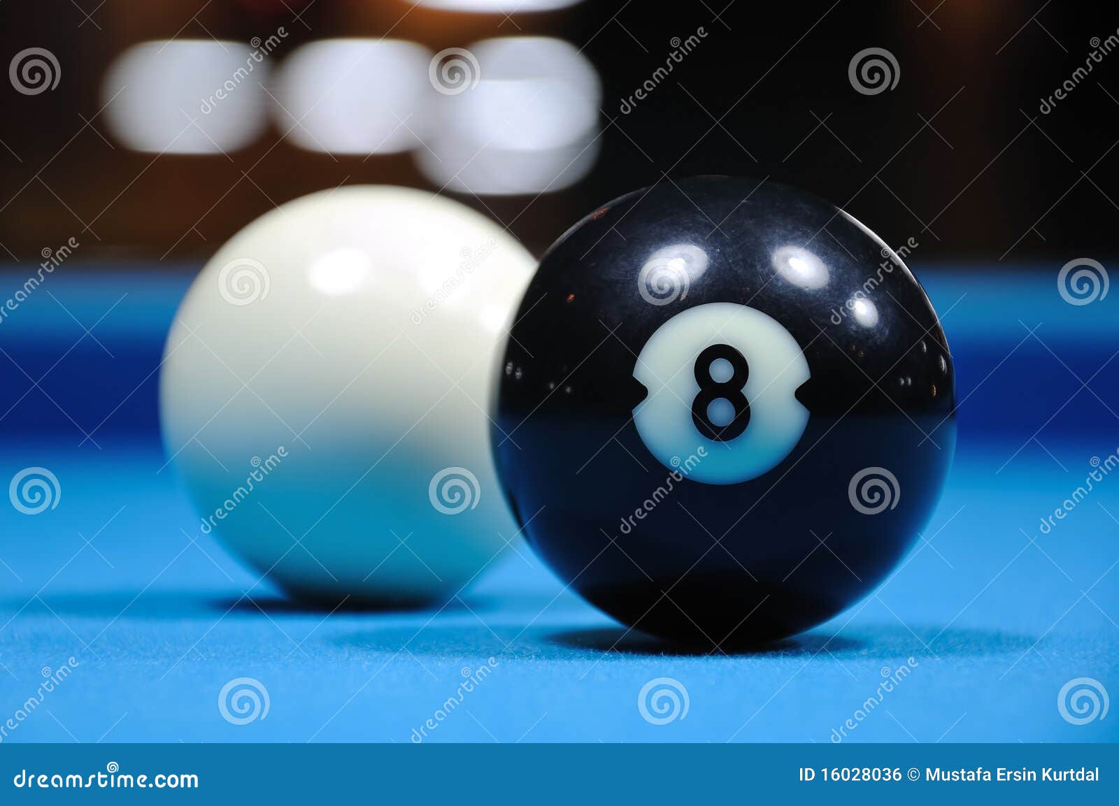 Cue and Black Eight Balls stock photo. Image of sport - 16028036
