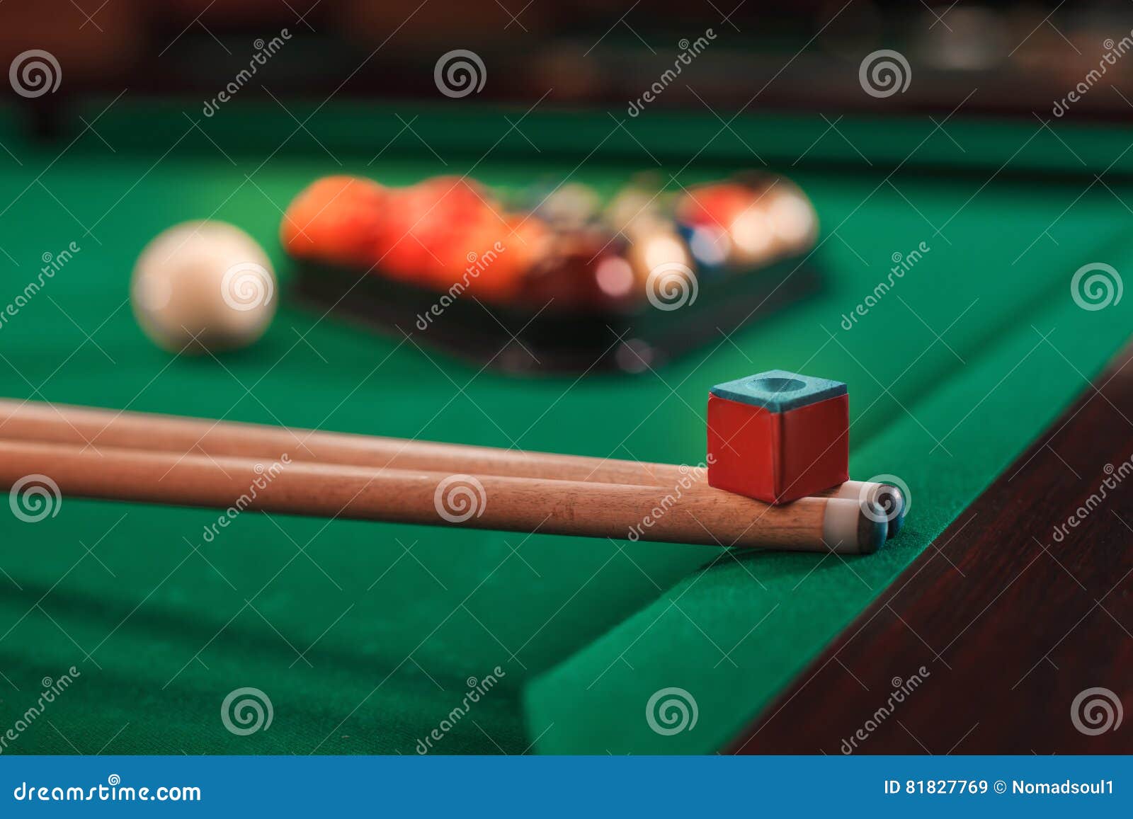 Cue and Chalk on a Pool Table. Stock Image - Image of competition, play ... Cue and Chalk on a Pool Table. Stock Image - Image of competition, play ...