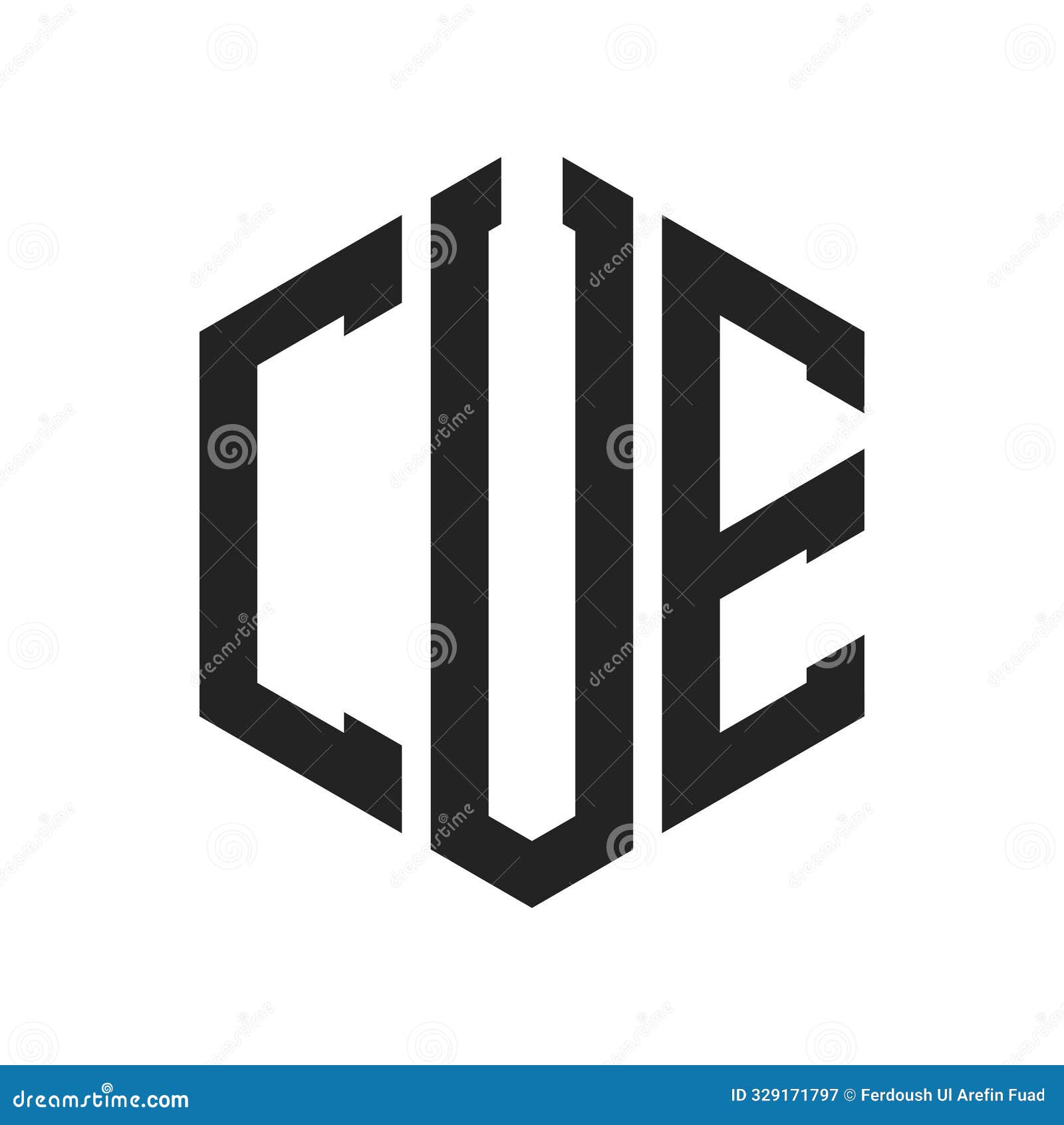 CUE Logo Design. Initial Letter CUE Monogram Logo Using Hexagon Shape ...