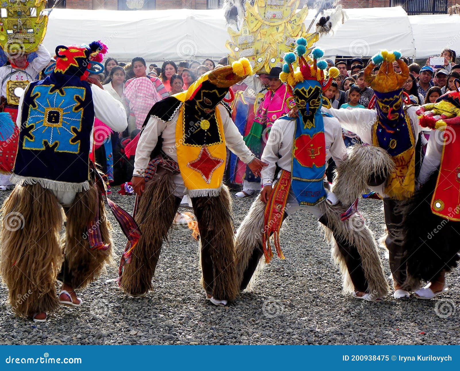 Dancers Dressed As Characters Of Inti Raymi, Ecuador Editorial Photo ...