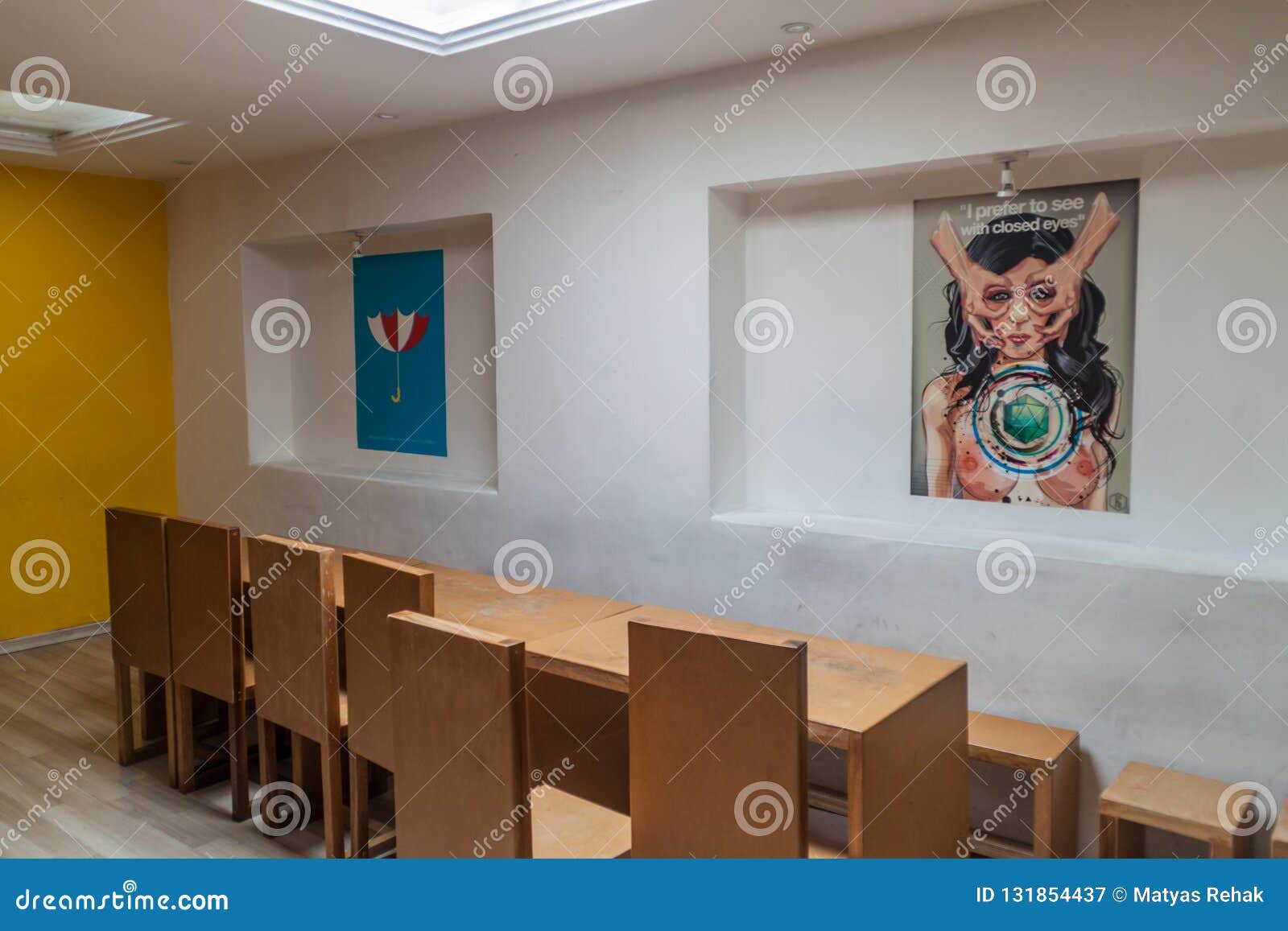 CUENCA, ECUADOR - JUNE 19, 2015: Interior of Bauhouse Hostel in the ...