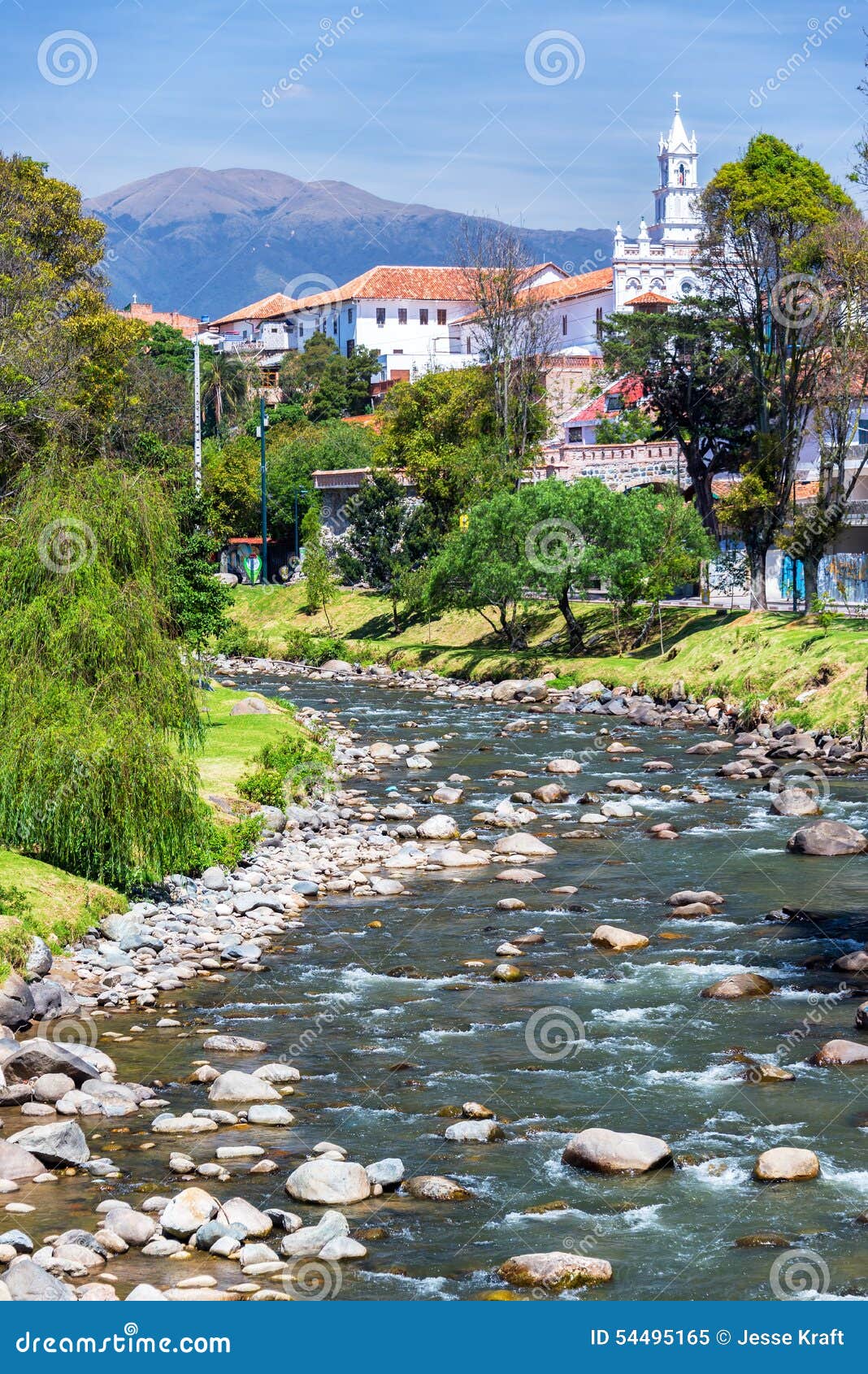 Cuenca, Ecuador River View stock image. Image of bridge - 54495165