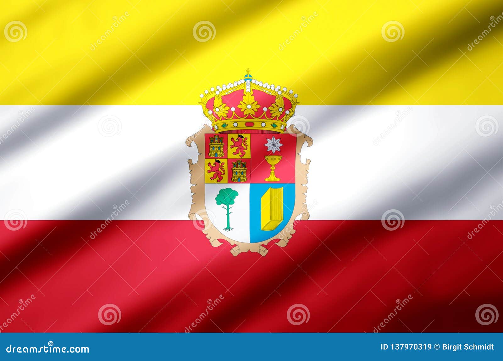 Cuenca Realistic Flag Illustration. Stock Illustration - Illustration ...